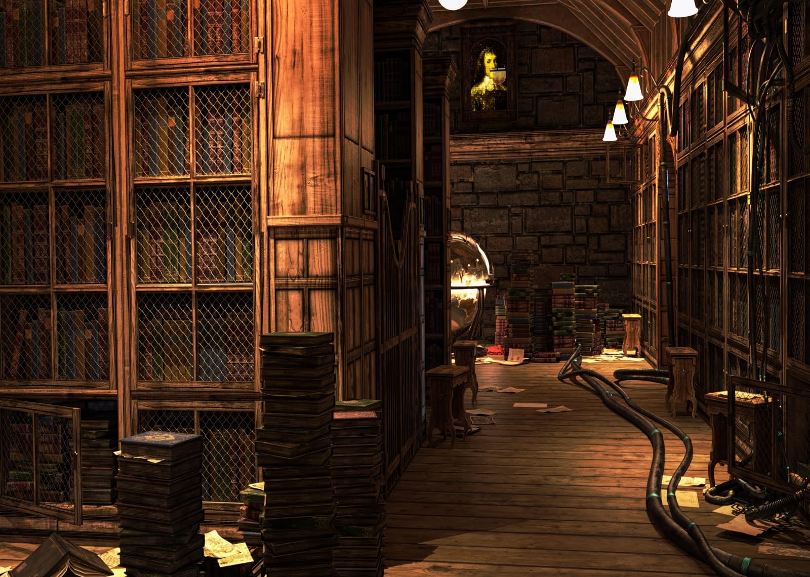 Fantasy Library Wallpaper