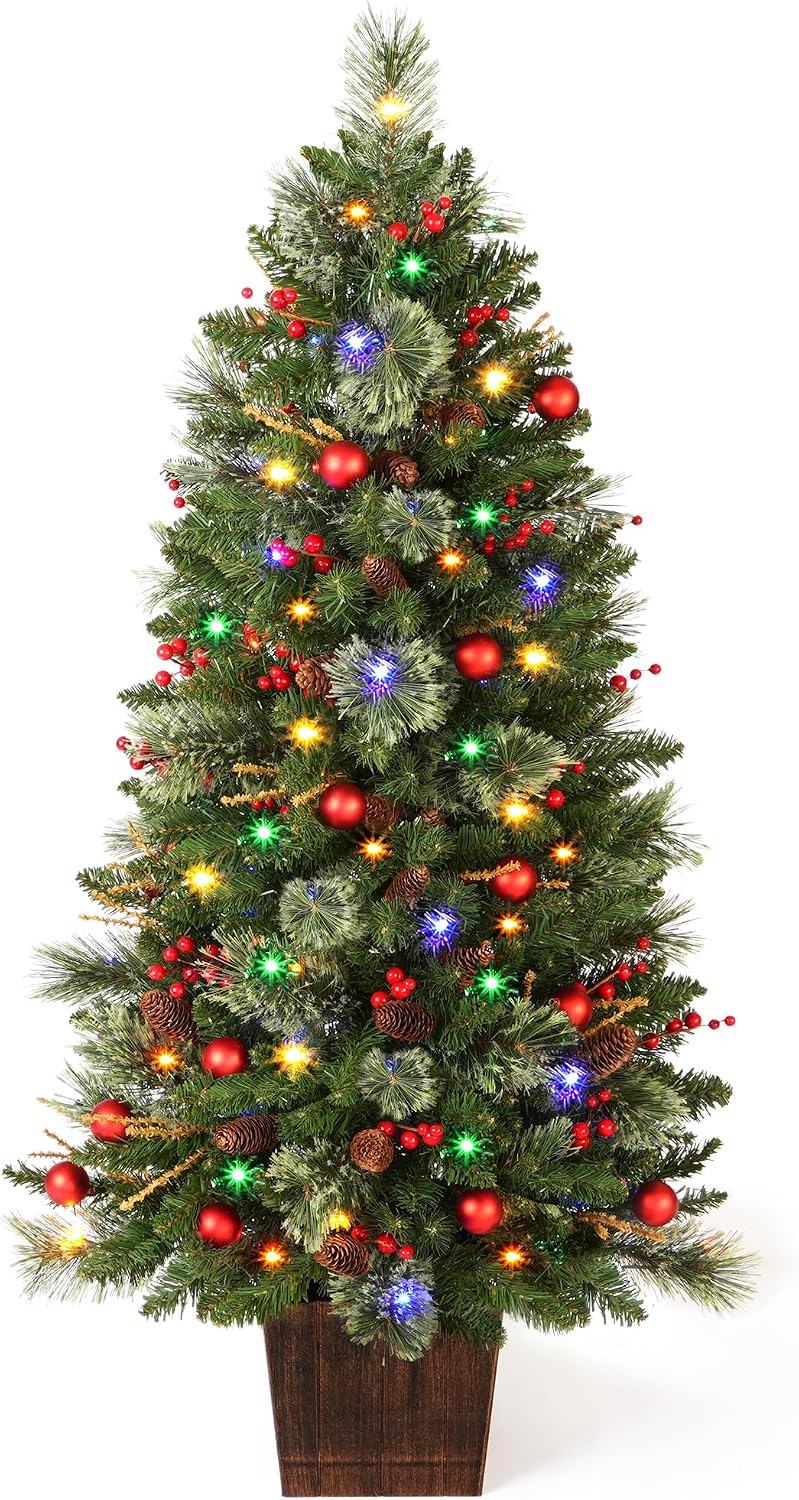Amazon.com: Christmas Tree, 4 FT Front Door Christmas Trees Pre-lit ...