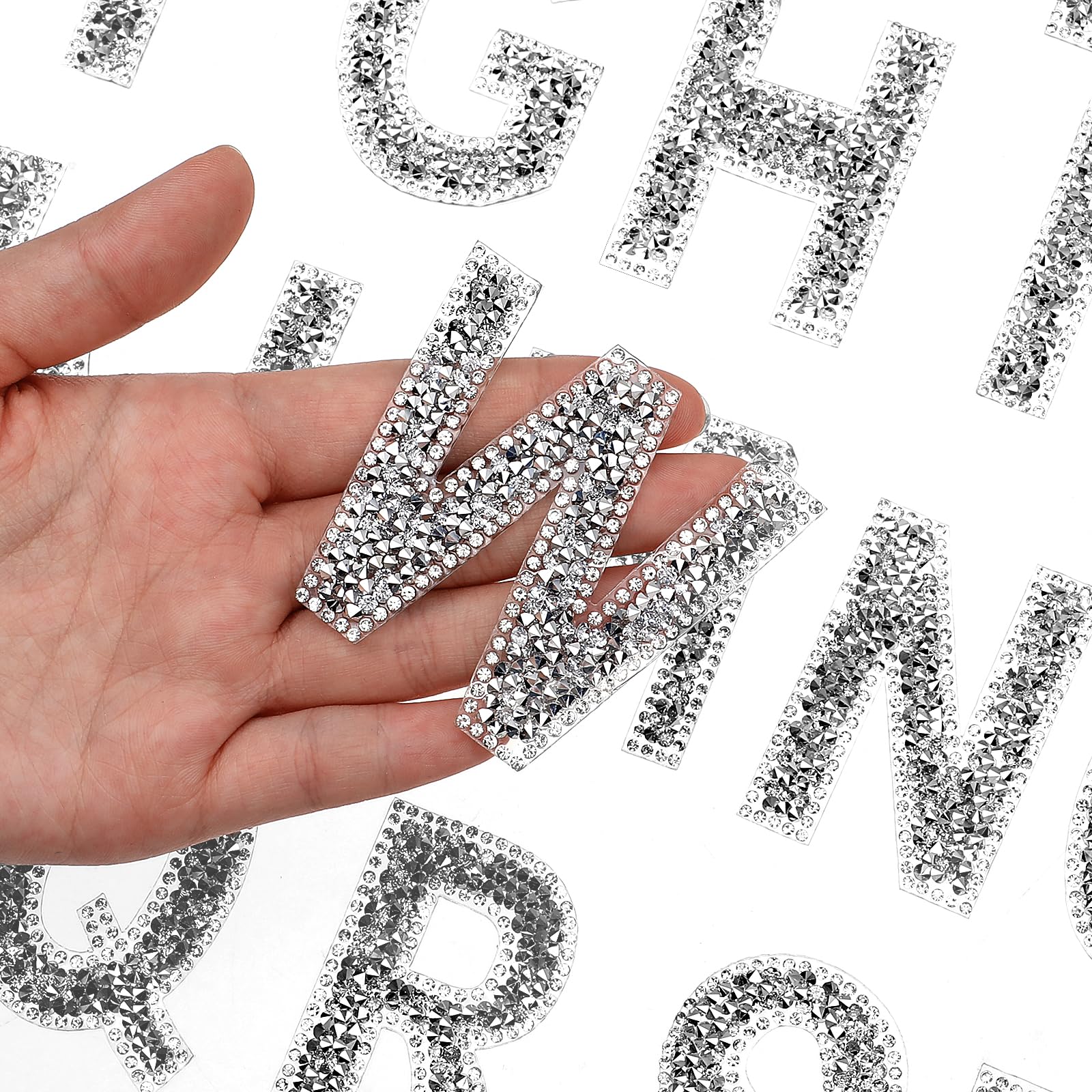 Amazon.com: 26 Pcs Rhinestone Letters Stickers Rhinestone Iron On Patch ...