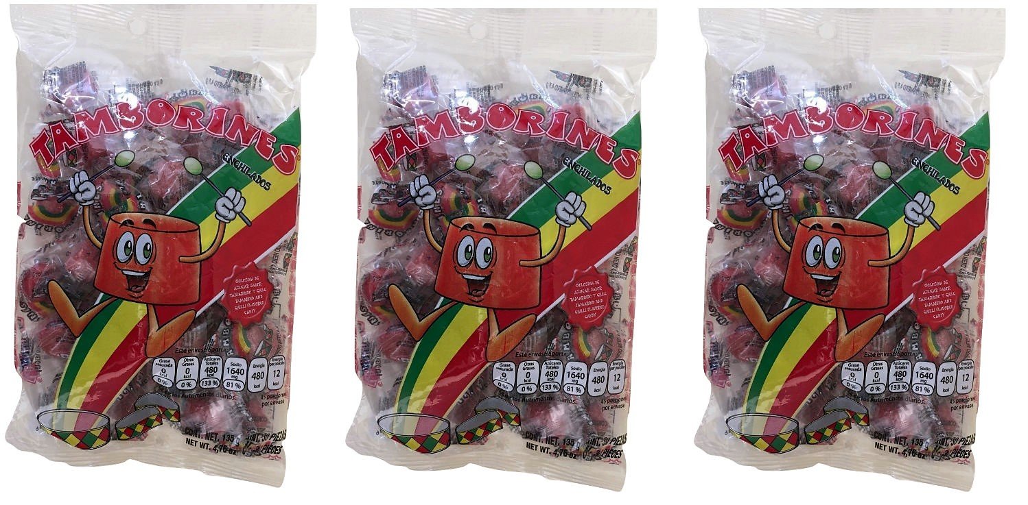 Amazon.com : Tamborines Enchilados - Mexican Hot Candy 30 Pieces per ...