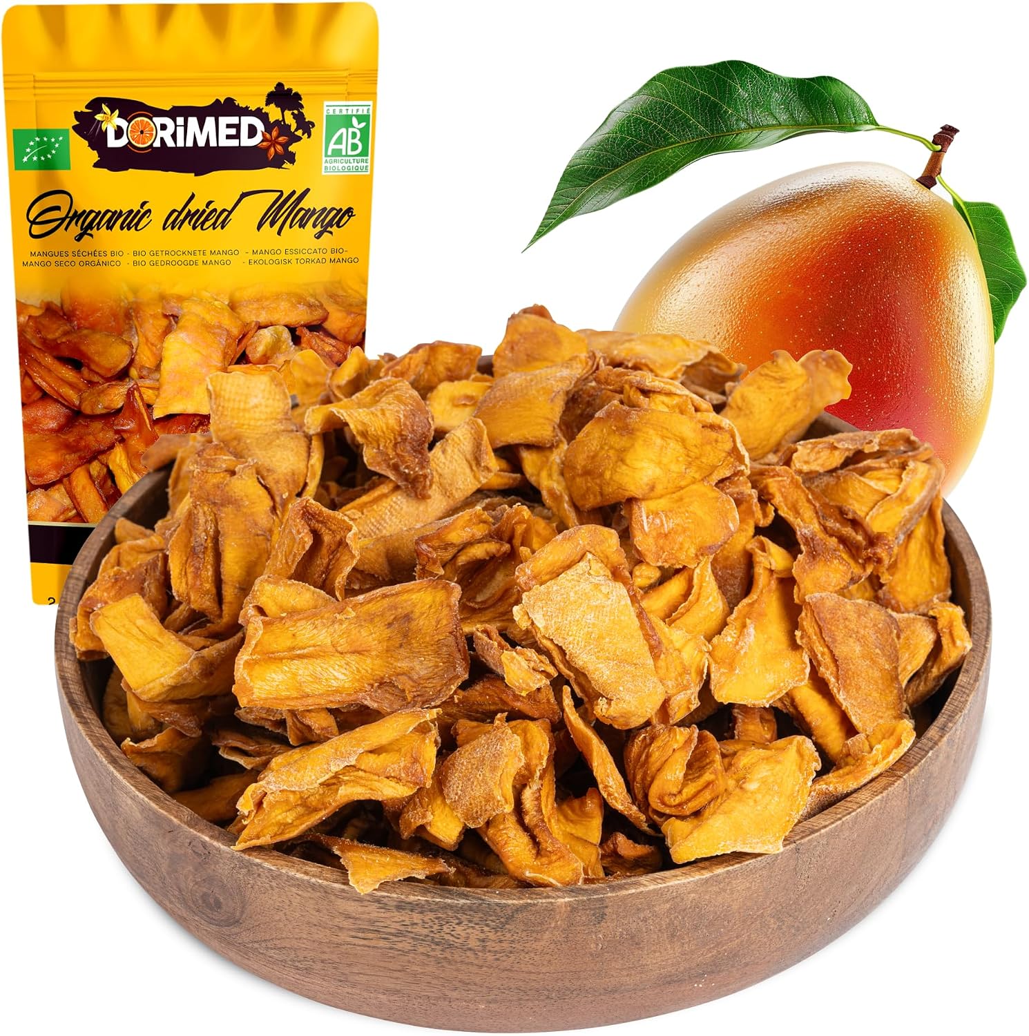 DORIMED Mangues Séchées Naturelles 1 Kg Sans Sucre Ajouté