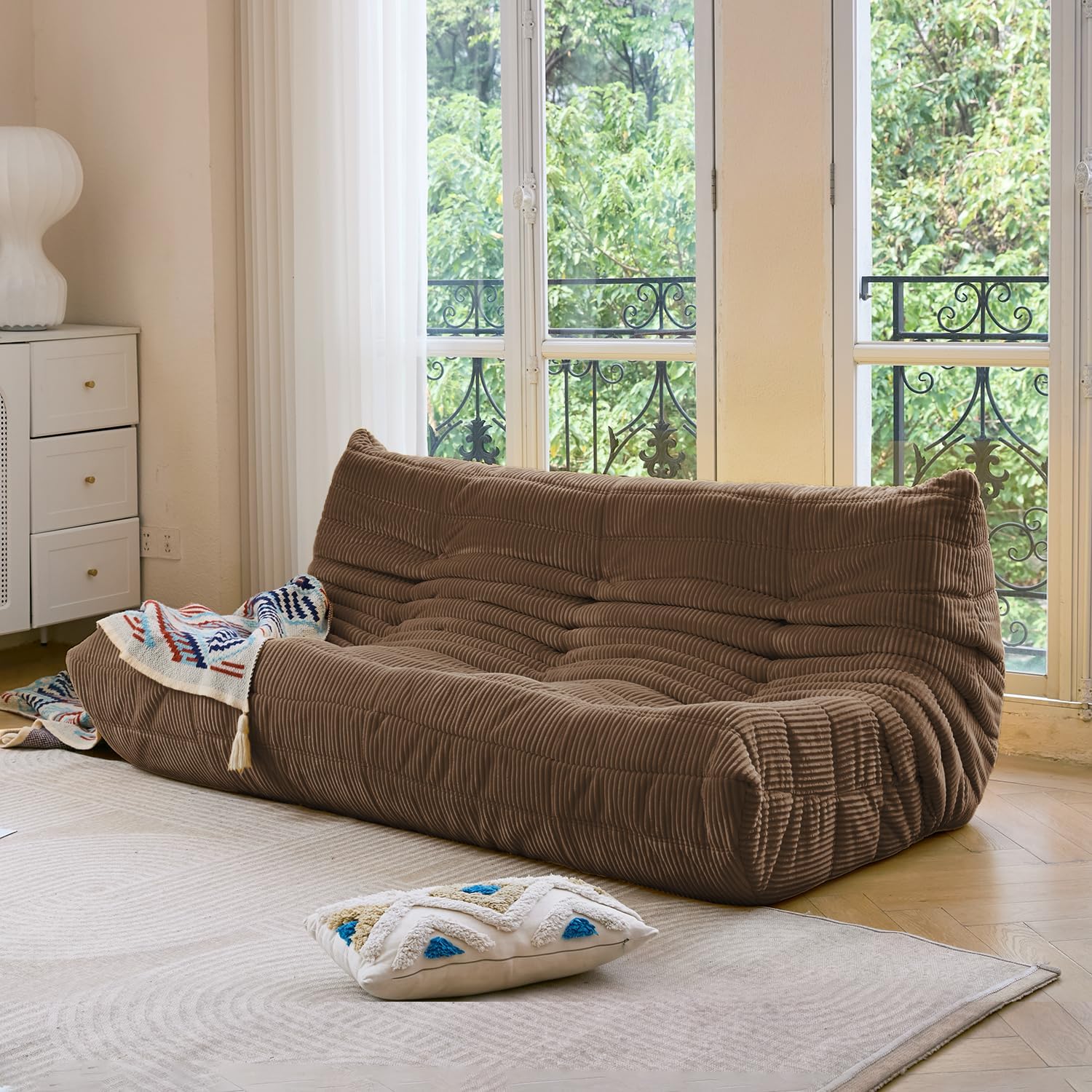 Amazon.com: N&V Fireside Three Seater Sofa, Mid Century Armless Twin ...