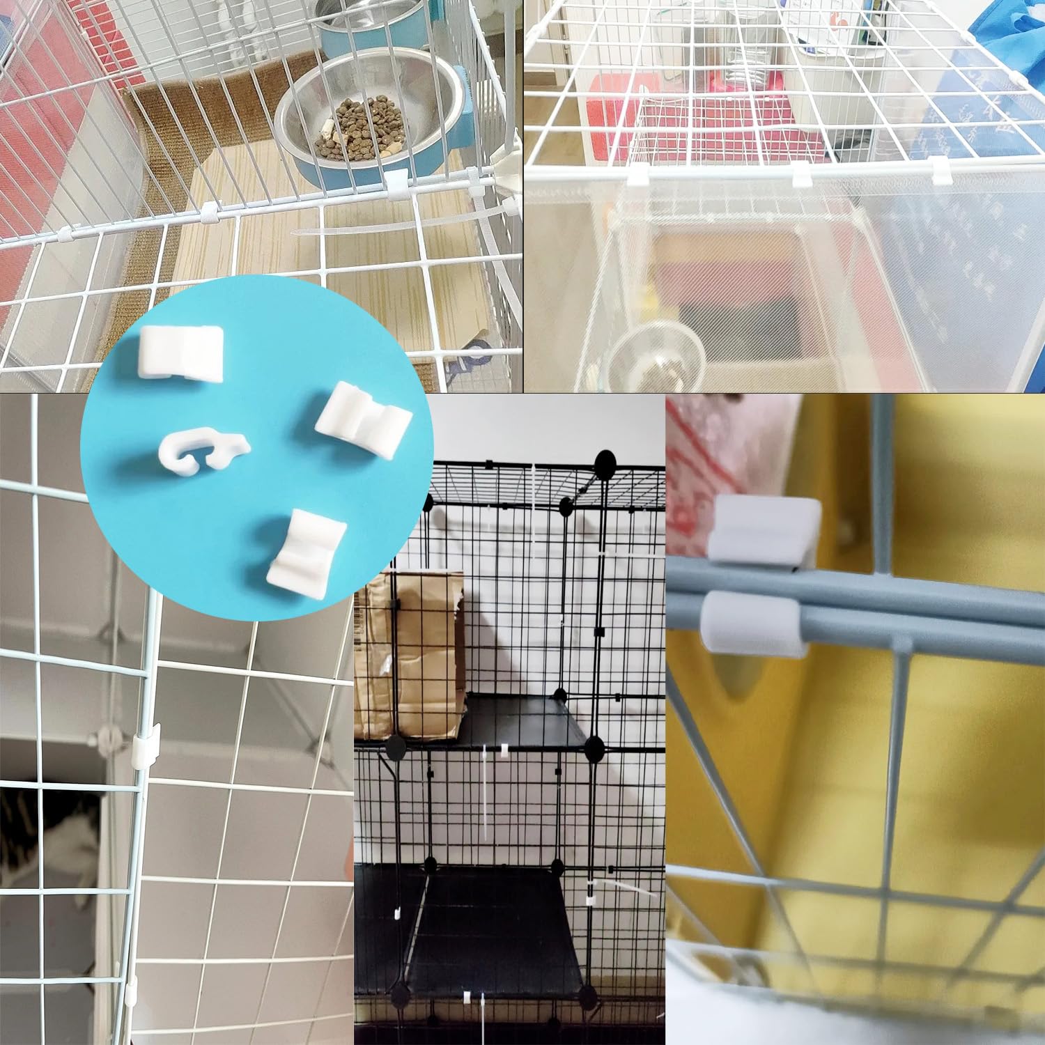 Snapklik.com : 50 Pack Wire Cage Clips Cat Cage Door Latch Buckle Lock ...