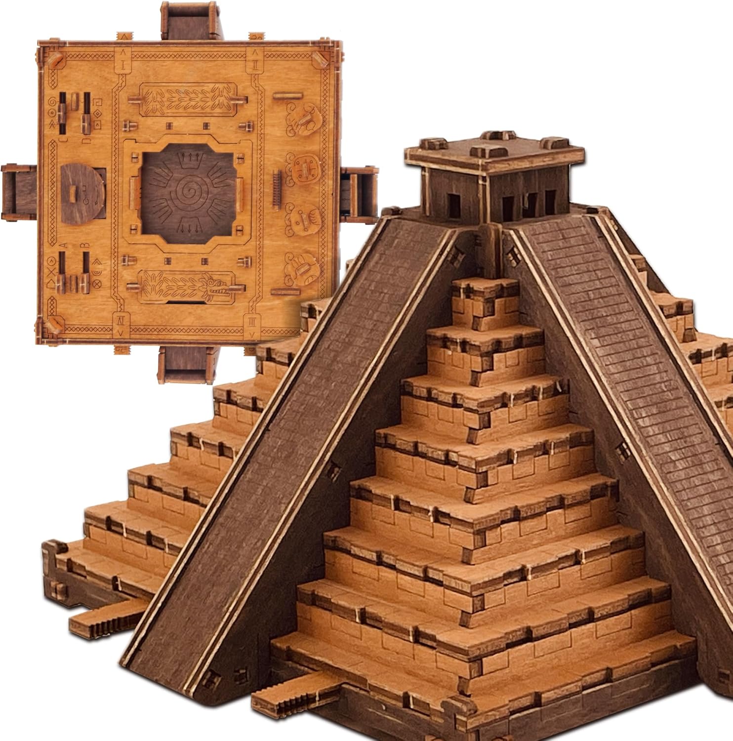 Amazon.com: WOODEN.CITY Maya Pyramid Clue Box - Unique Puzzle Box ...