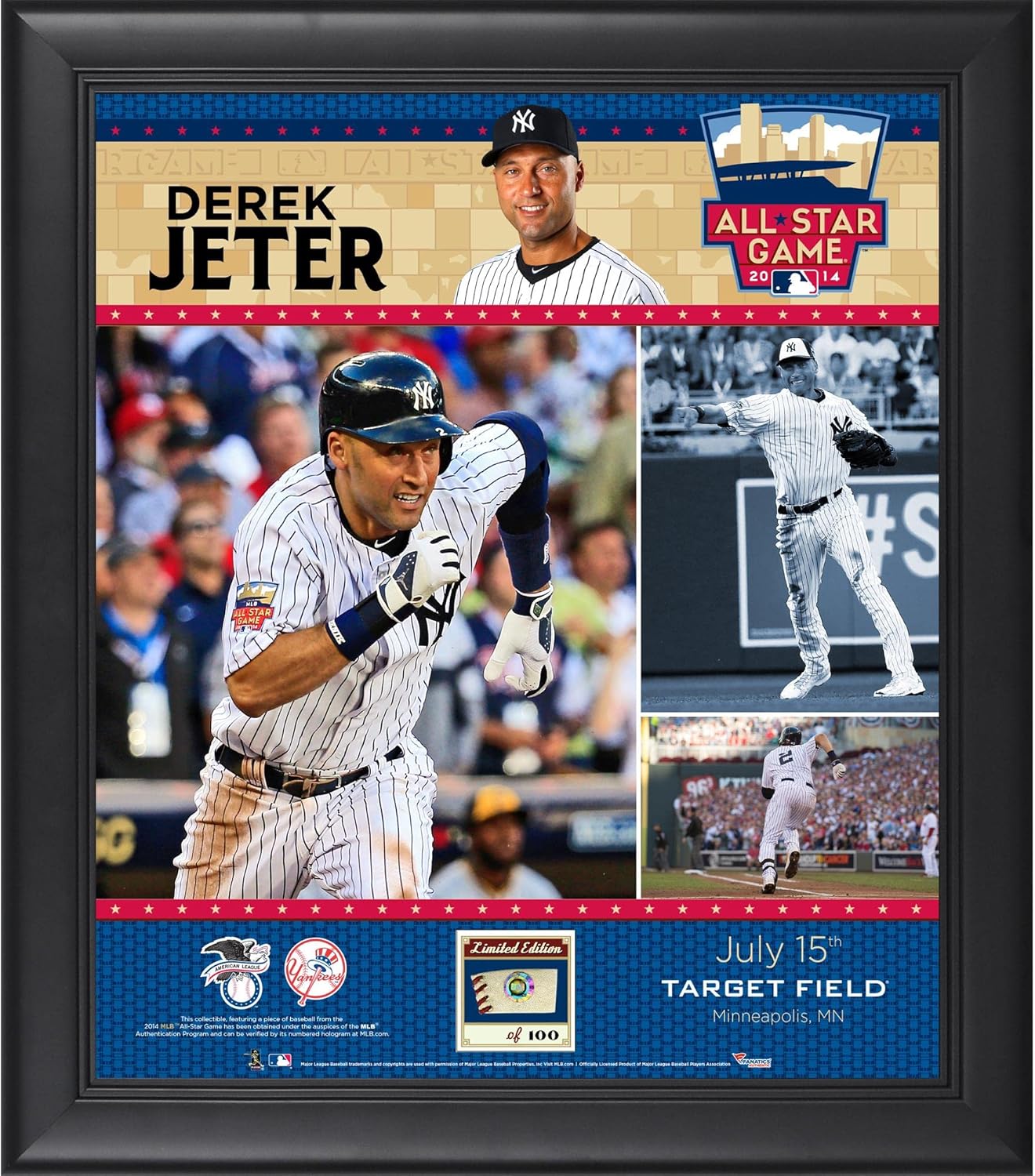 Amazon.com: Derek Jeter New York Yankees 2014 MLB All-Star Game Framed ...