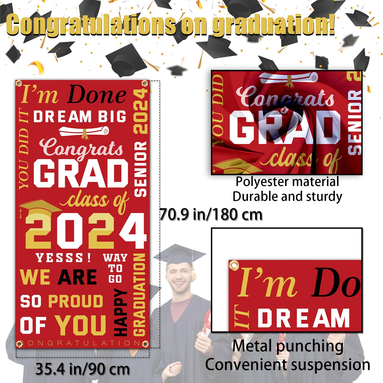 Snapklik.com : Congrats Grad Door Banner Class Of 2024 Door Cover ...