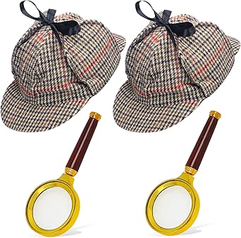 Amazon.com: Aichiyu 4 Pieces Detective Hats with Magnifier Private ...