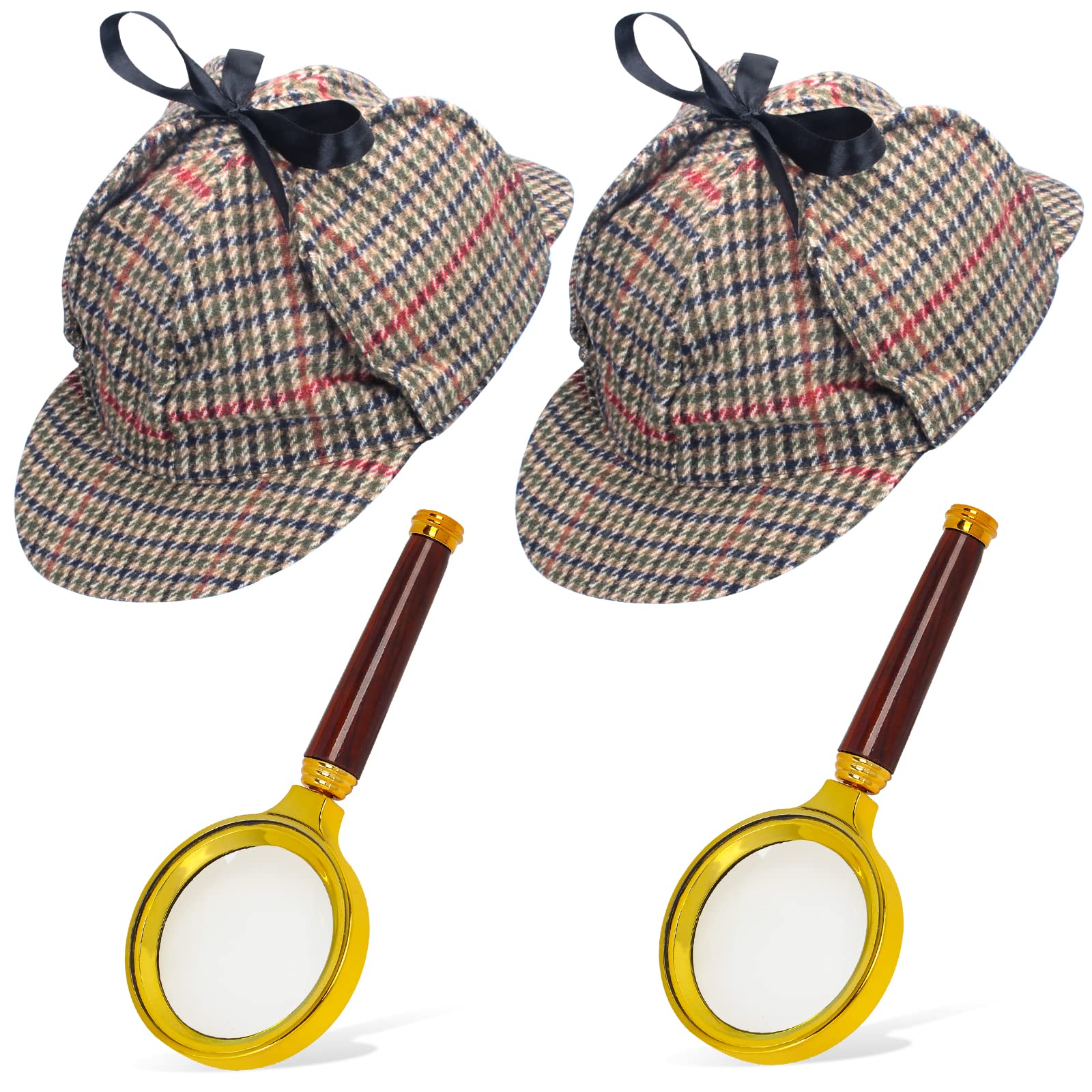 Amazon.com: Aichiyu 4 Pieces Detective Hat with Magnifier Private ...
