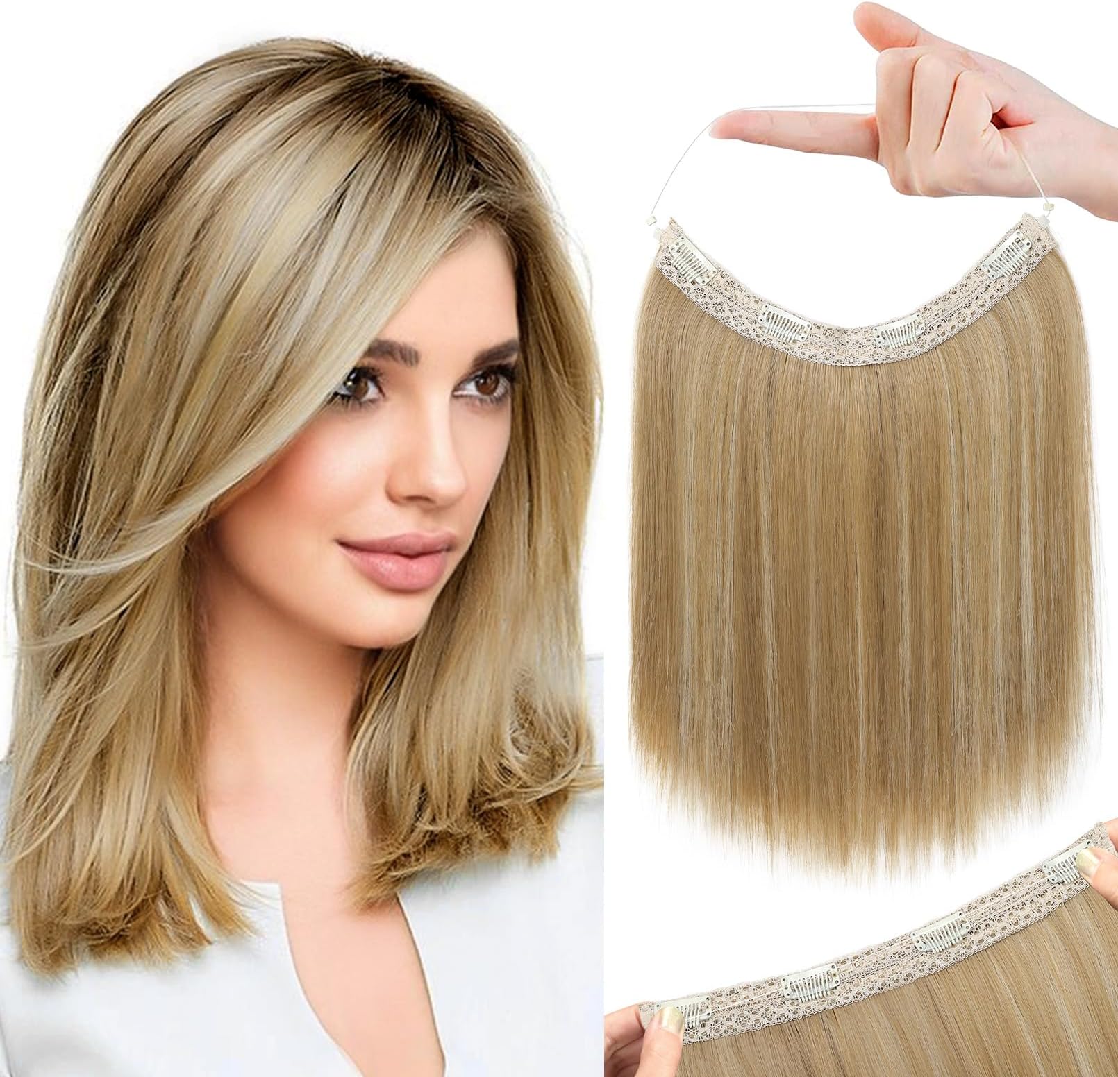 Amazon.com : SEGO Clip in Short Hair Extensions 4 Inch 100% Human Hair ...