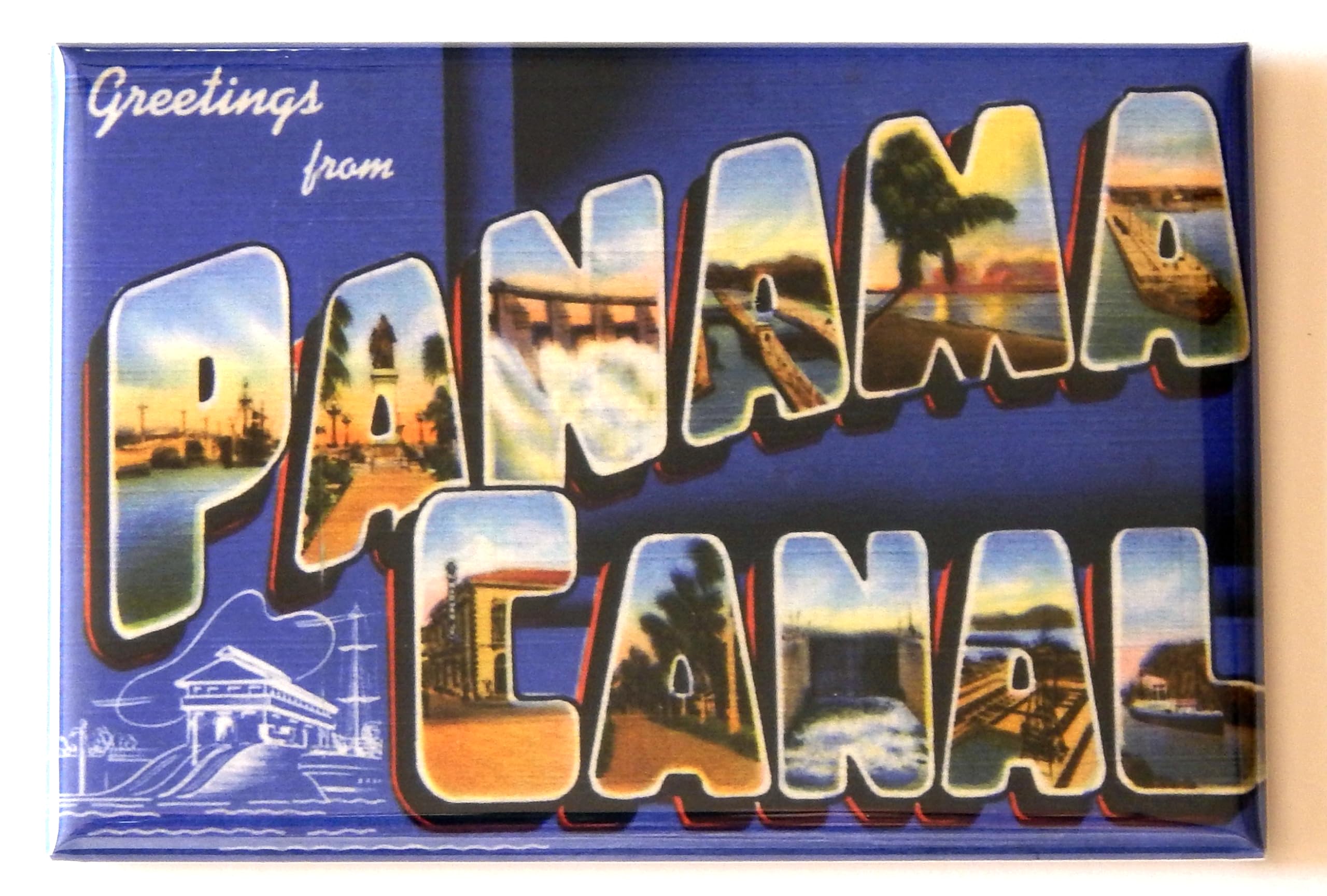 Amazon.com: Greetings from Panama Canal Fridge Magnet (1.75 x 2.75 ...