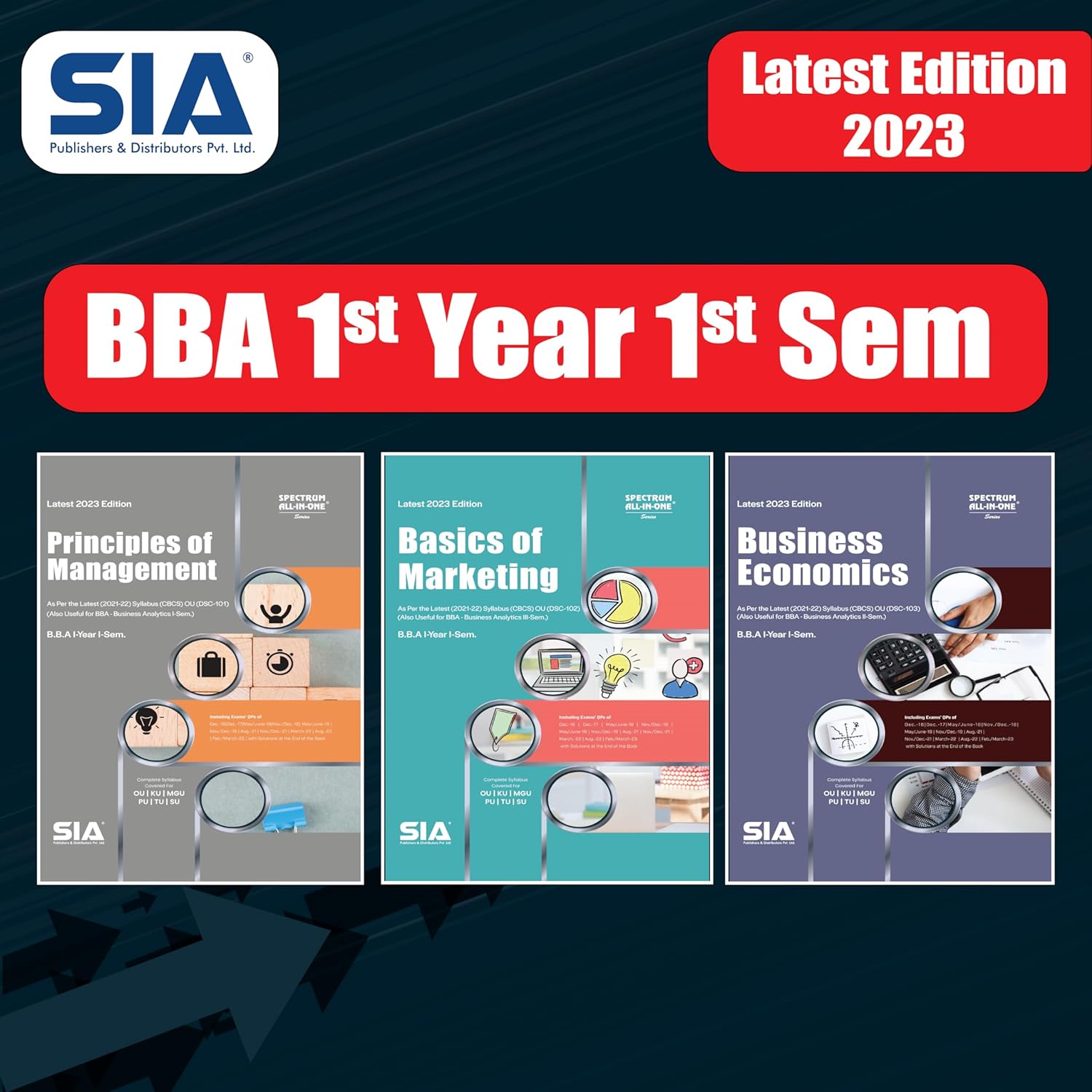 Buy BBA 1st Year 1st Sem (OU) Principles Of Management, Basics Of Marketing, Business Economics ...