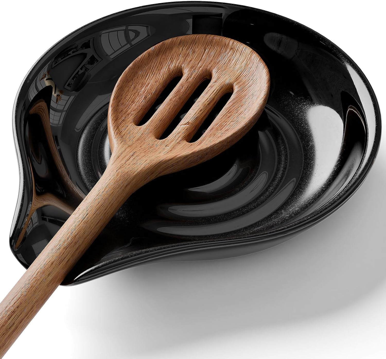 Amazon.com: Ceramic Spoon Rest - 5 Inch Black Spoon Holder for Kitchen ...