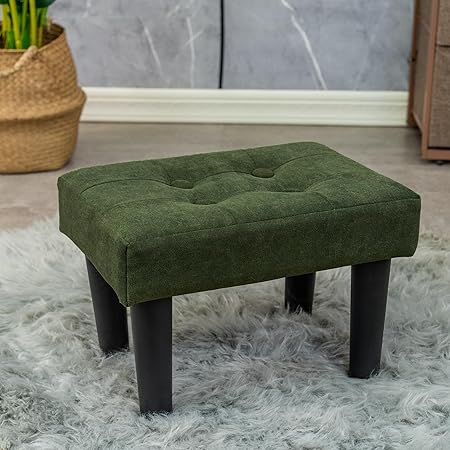CAROLMADE Ottoman Foot Rest, Suede Small Ottoman Foot Stool with Legs ...