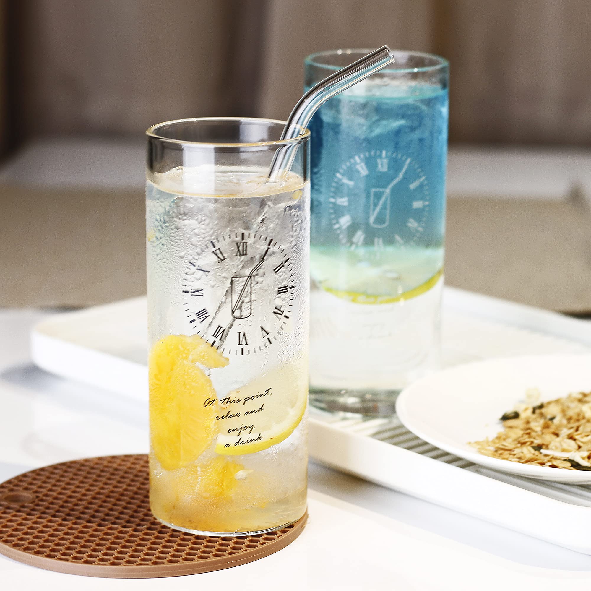 Snapklik.com : 15oz Highball Glasses, 2pc Tall Glass Sets. Lead-Free ...