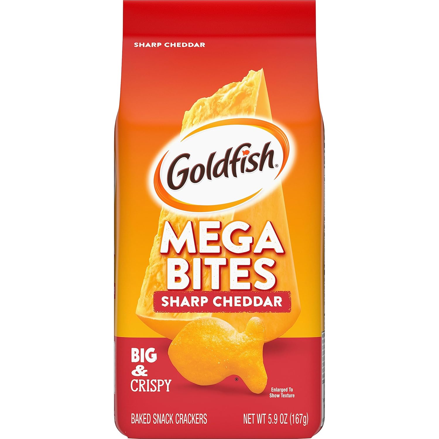 Amazon.com: Goldfish Mega Bites, Sharp Cheddar Crackers, 5.9 Oz Bag