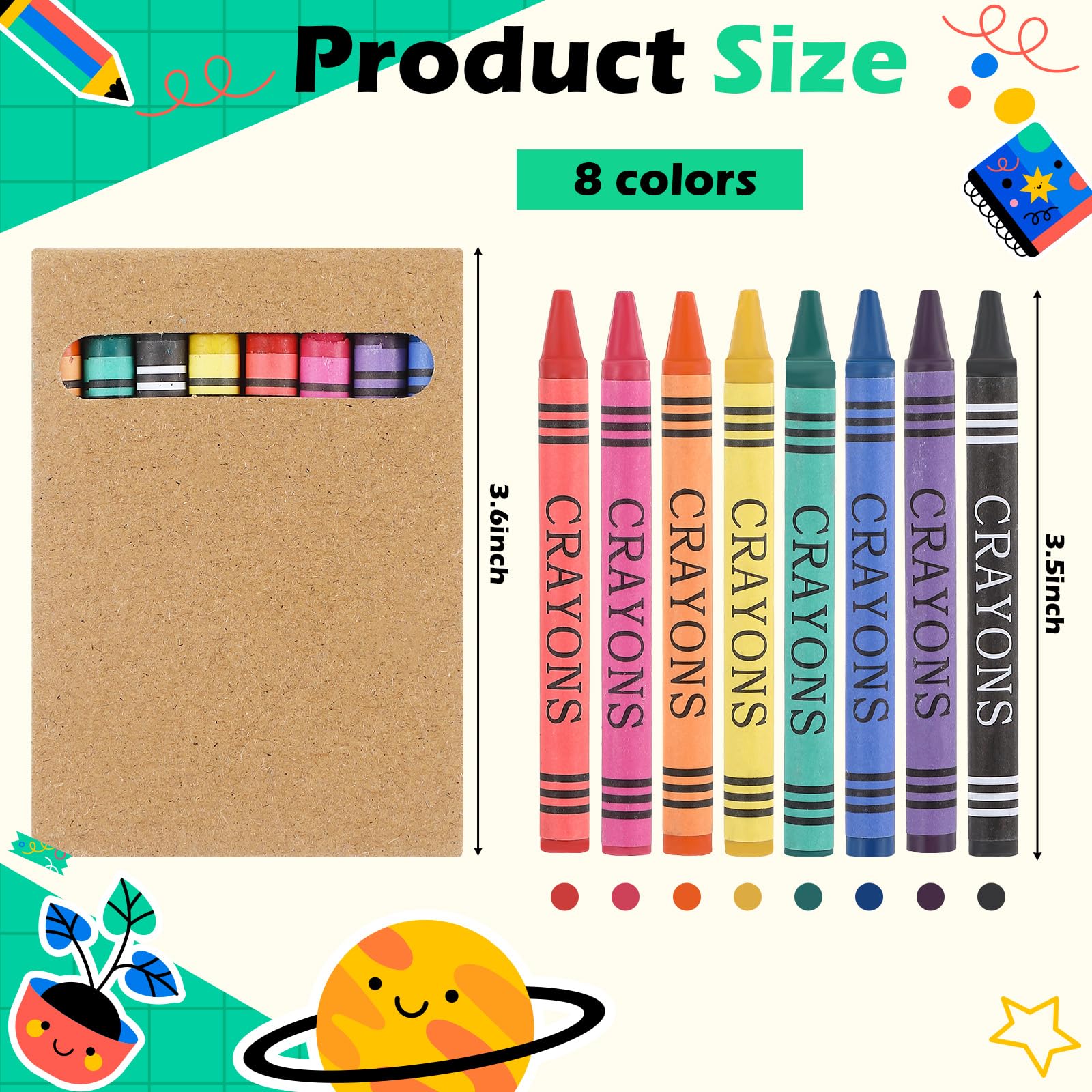 Snapklik.com : 6 Packs Crayons Bulk Individual Packs 8 Color Crayon ...