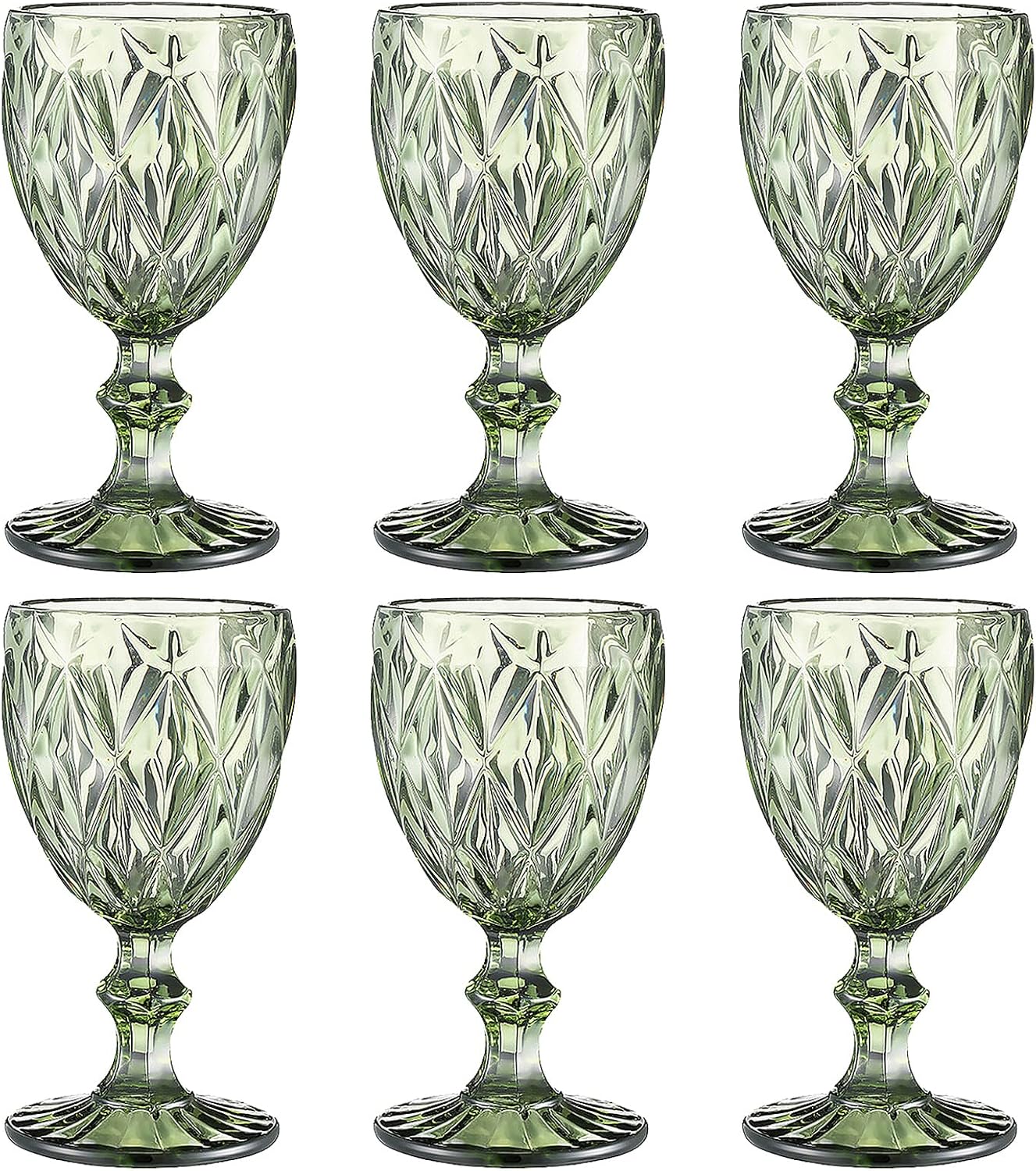 Amazon.com | LYTDMSKY Glass Goblet Vintage Green Stemware Wine Cup ...