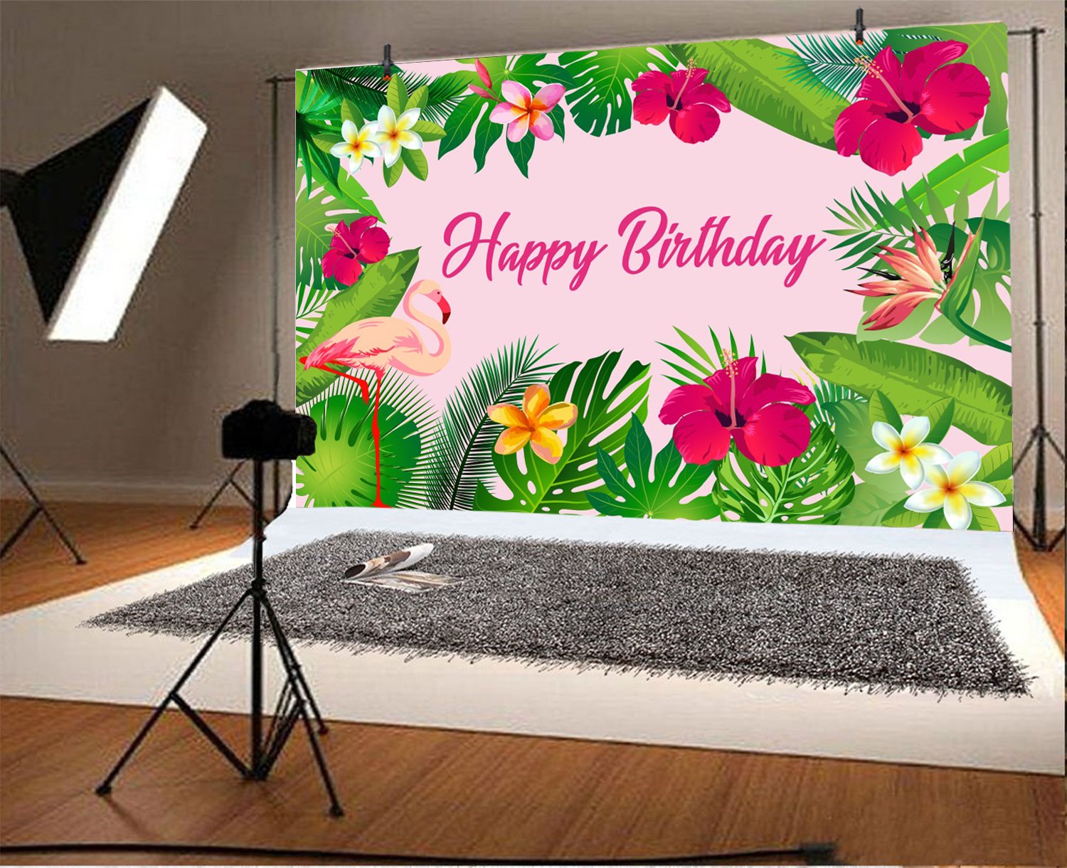 ASDCXZ 7x5ft Summer Beach Backdrop Blue Ocean Flamingo Photography ...