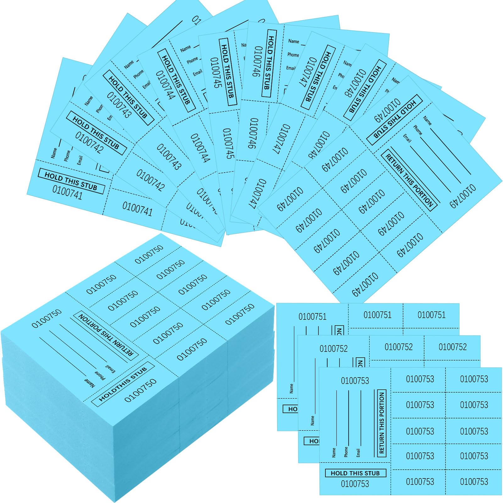 Amazon.com : Kosiz 300 Sheets Raffle Tickets Sheets Hold This Stub ...