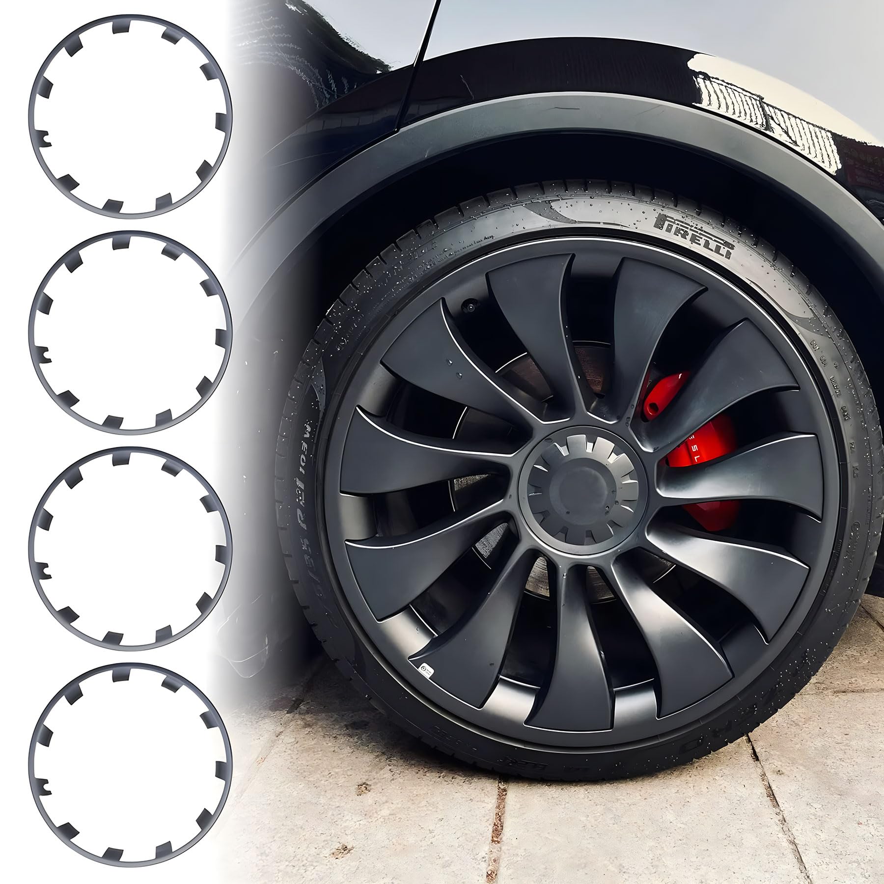 KAVANIC Fits Tesla Model Y Performance 21inch Wheel Rim Protector Gray ...