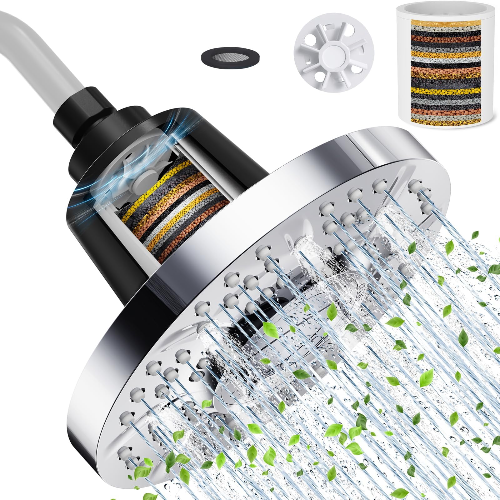 SparkPod Luxury Filtered Shower Head Set 23 Stage Shower Filter with ...