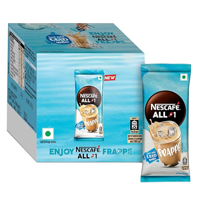 Nescafe All In 1 Frappe, Instant Cold Coffee Mix Powder, Bag, 224G ...