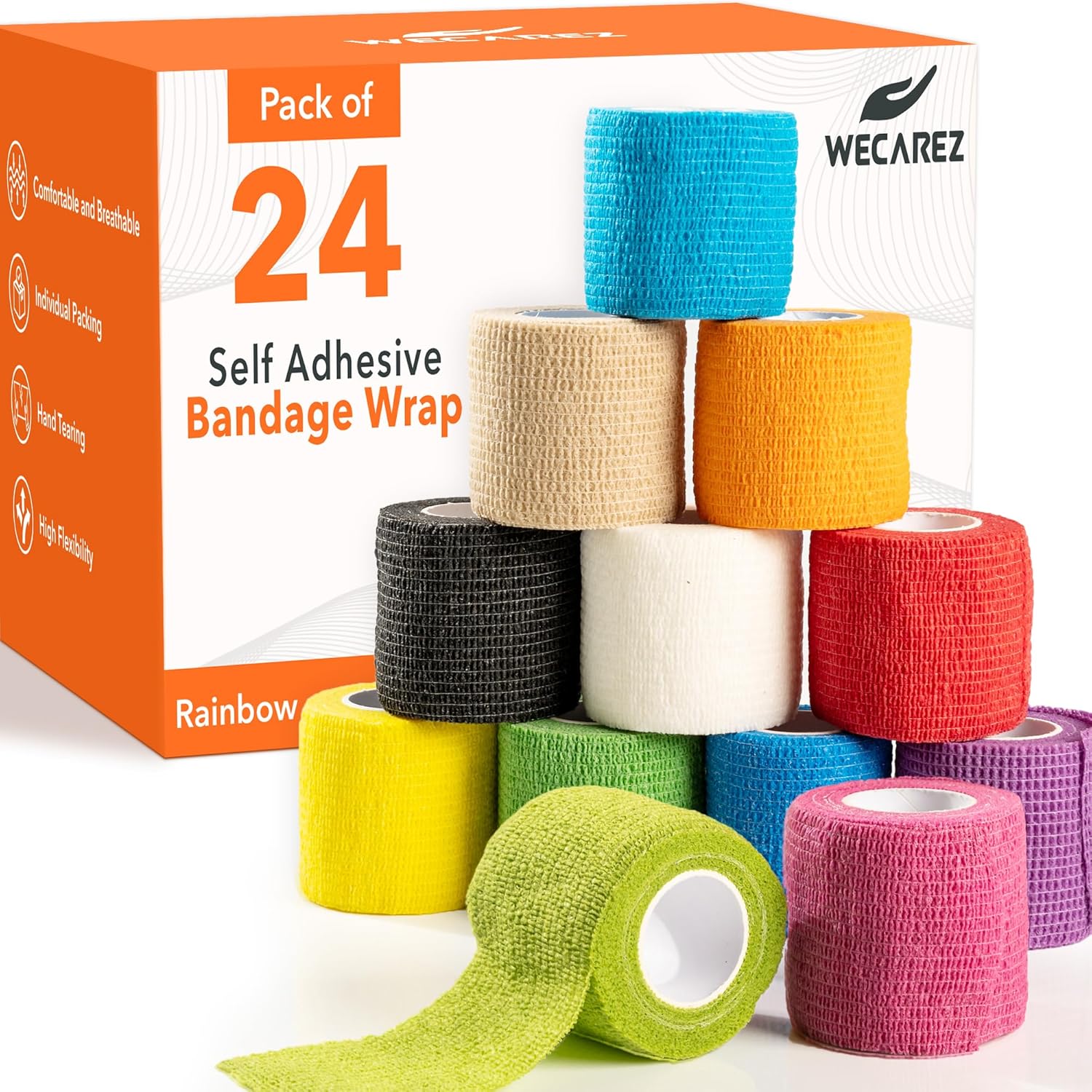 Amazon.com: Self Adhesive Bandage Wrap 2 Inch x 5 Yards – Pack of 24 ...
