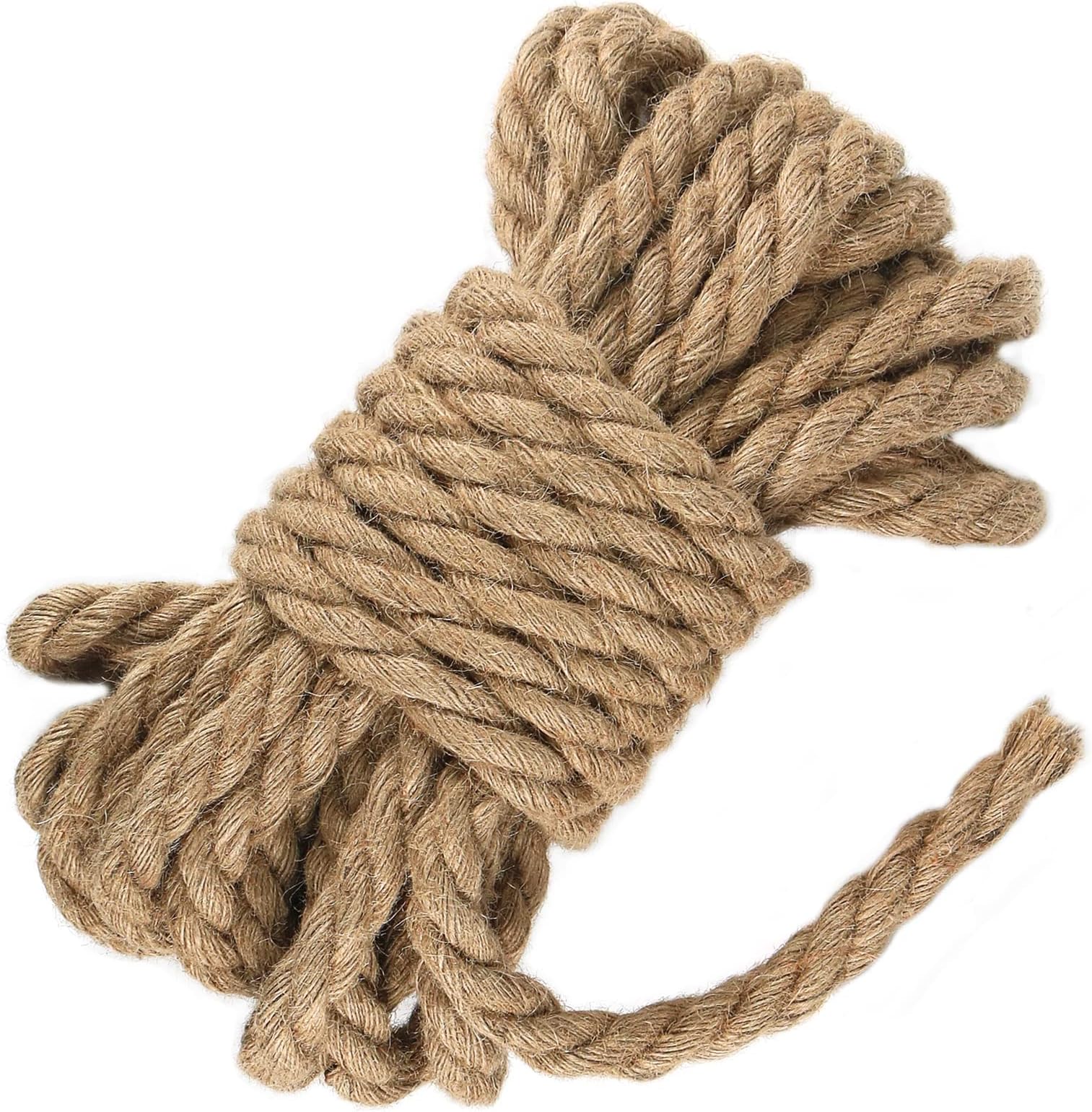 Tenn Well 10mm Jute Rope, 50 Feet Thick and Strong Natural Jute Twine ...