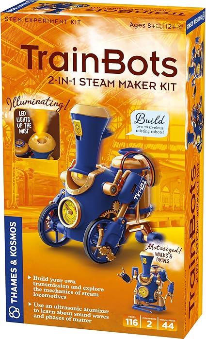 Amazon.com: Thames & Kosmos TrainBots: 2-in-1 STEAM Maker Kit | Build 2 ...