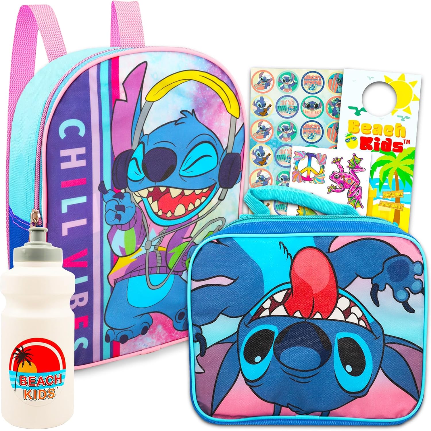 Disney Stitch Backpack with Lunch Box Set for Girls - Bundle with 11 ...