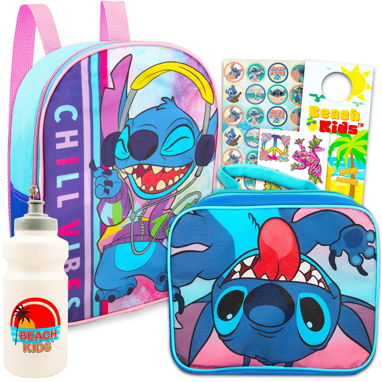 Disney Stitch Backpack with Lunch Box Set for Girls - Bundle with 11 ...