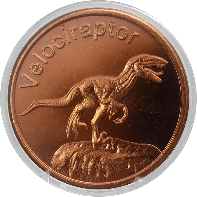 Amazon.com: Velociraptor Prehistoric Dinosaur - 1 oz .999 Pure Copper ...