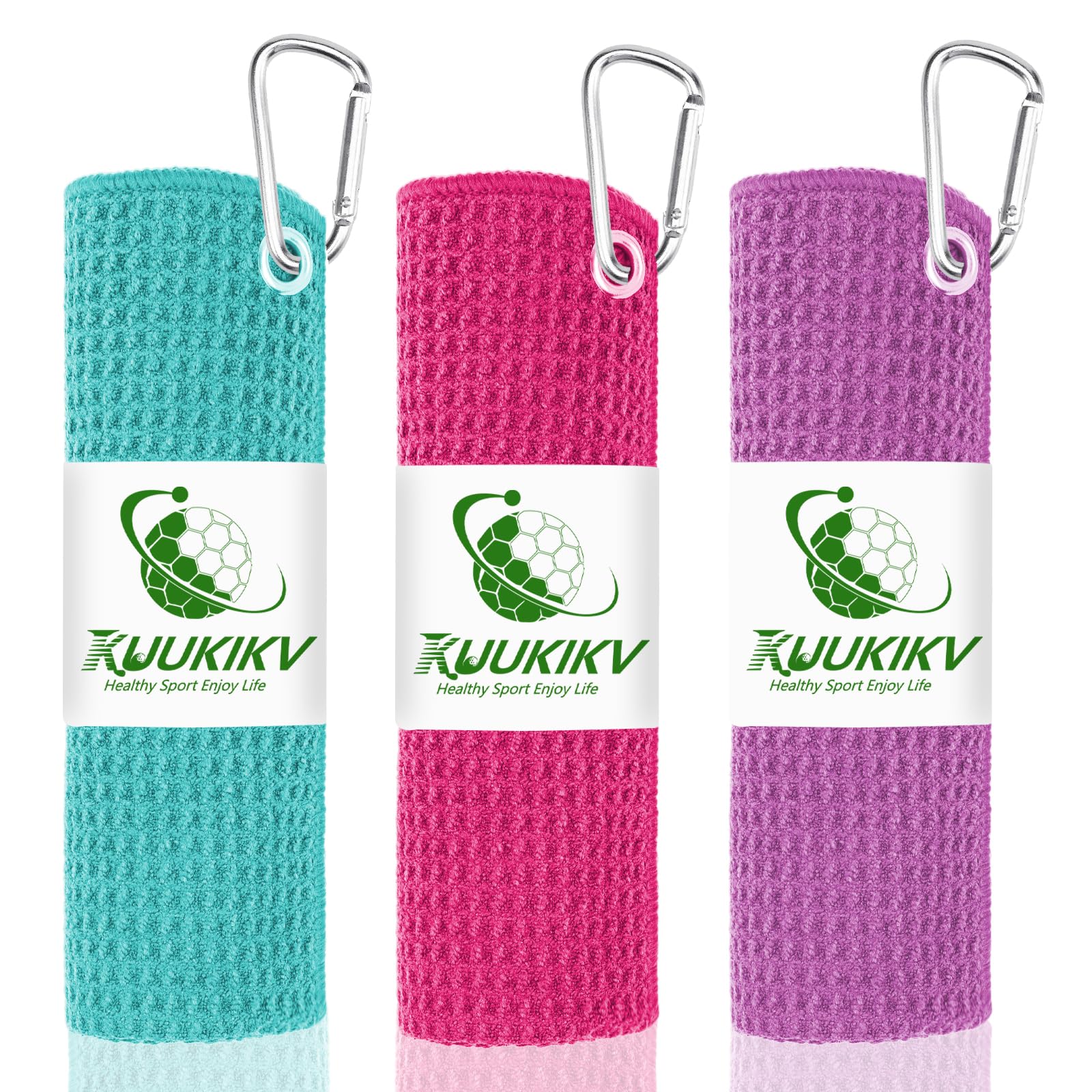 Amazon.com: KUUKIKV 3 Pack Golf Towels, 16" x 16" Premium Microfiber ...