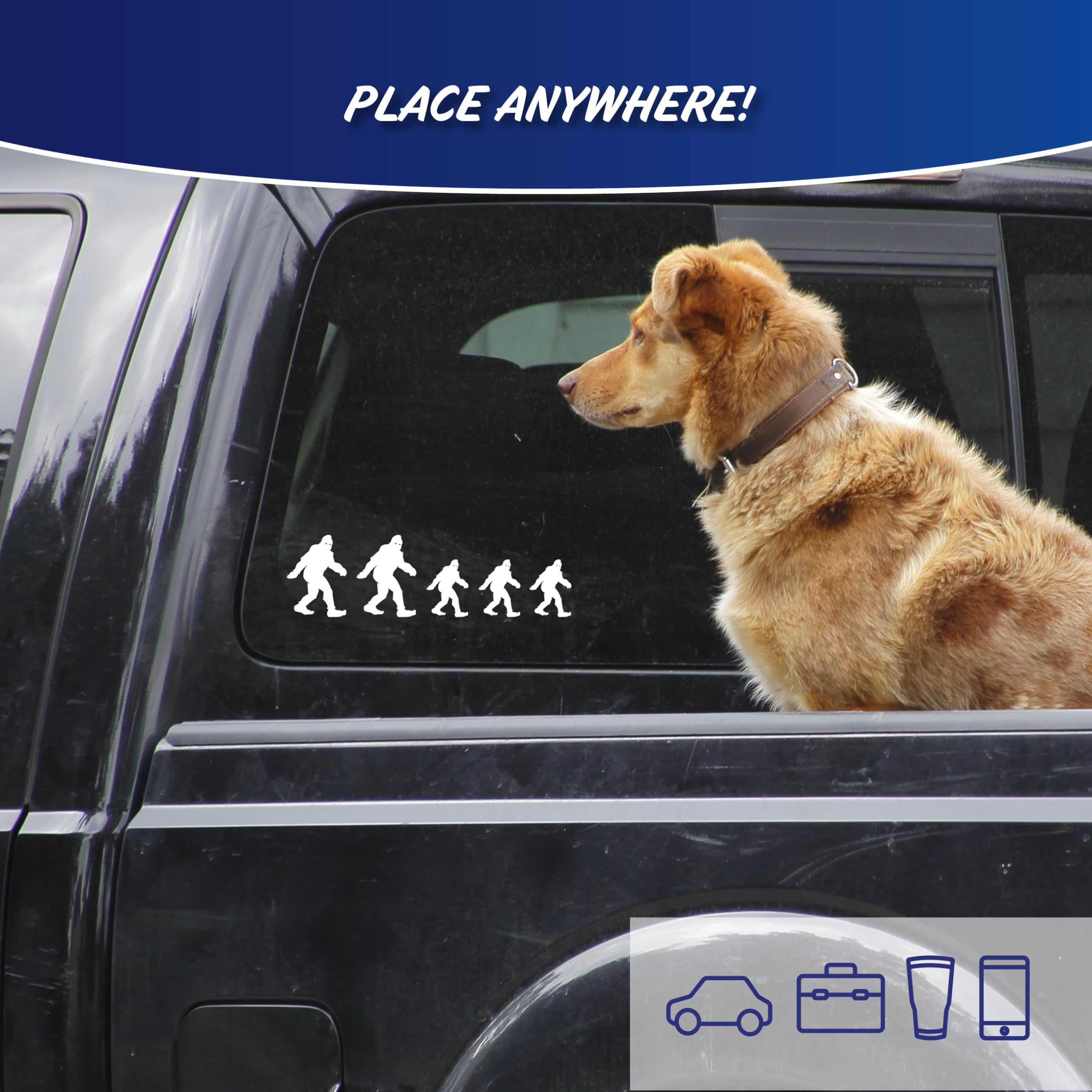 Snapklik.com : White Sasquatch Family Car Stickers - Set Of 5 Bigfoot ...
