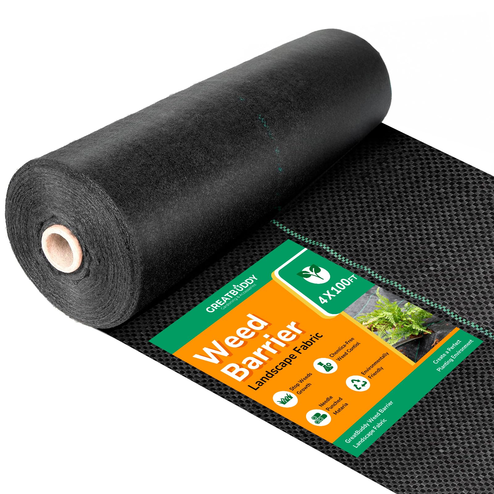Snapklik.com : 5oz Weed Barrier Landscape Fabric 4x100ft, Dual-Layer ...