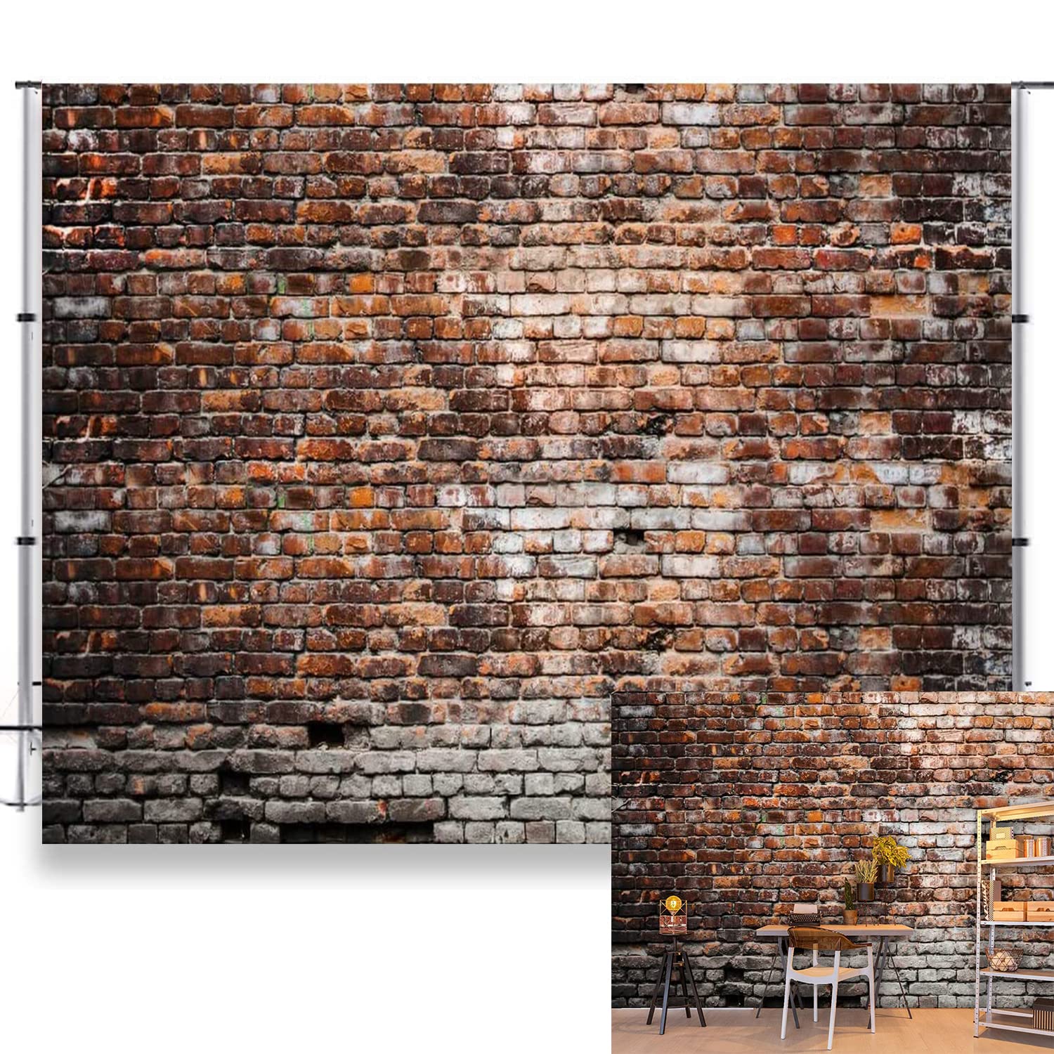 Amazon.com : Brick Wall Backdrop for Photography Rustic Brick Backdrop ...