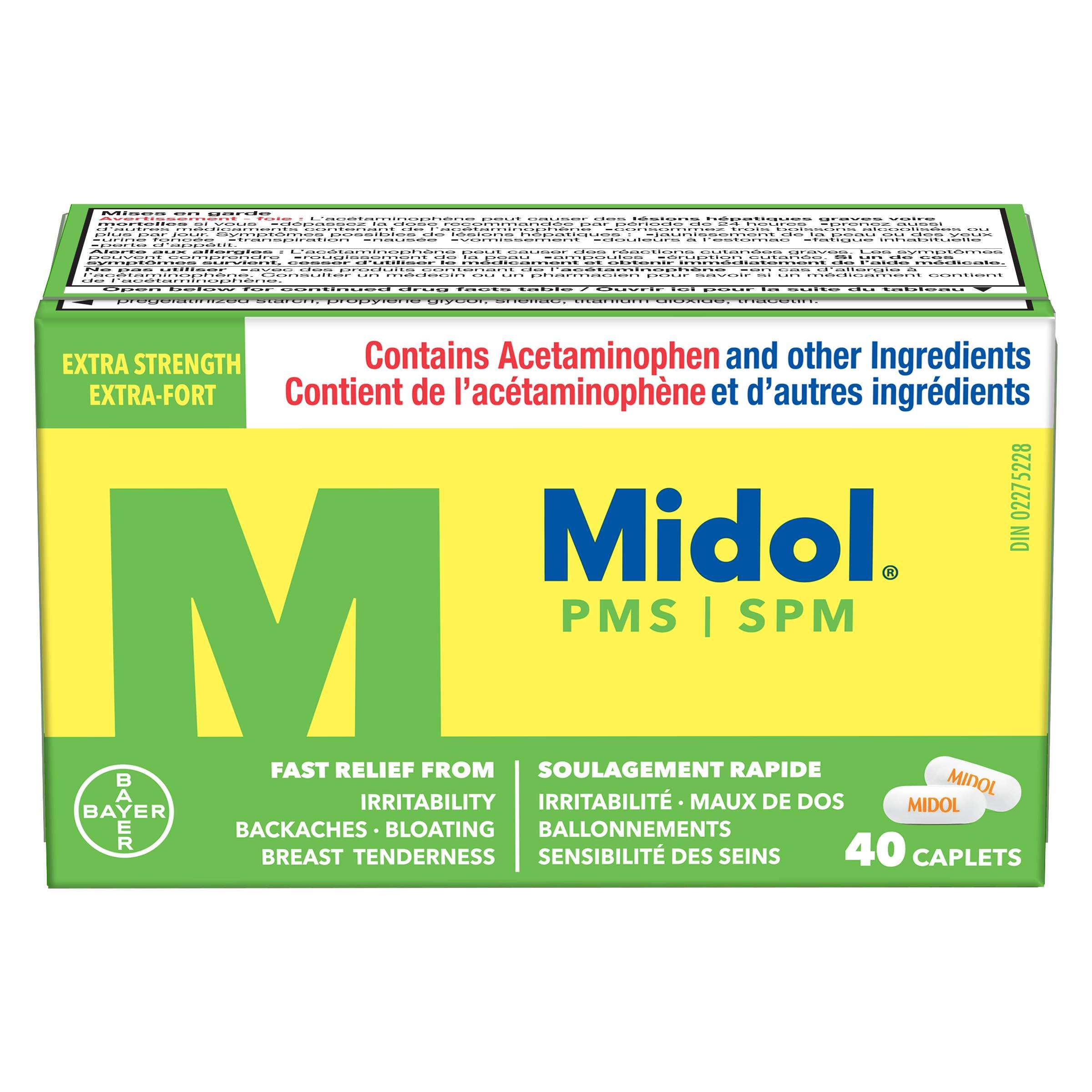 Midol PMS Extra Strength Pain Reliever, Fast Relief of Pre-Menstrual ...