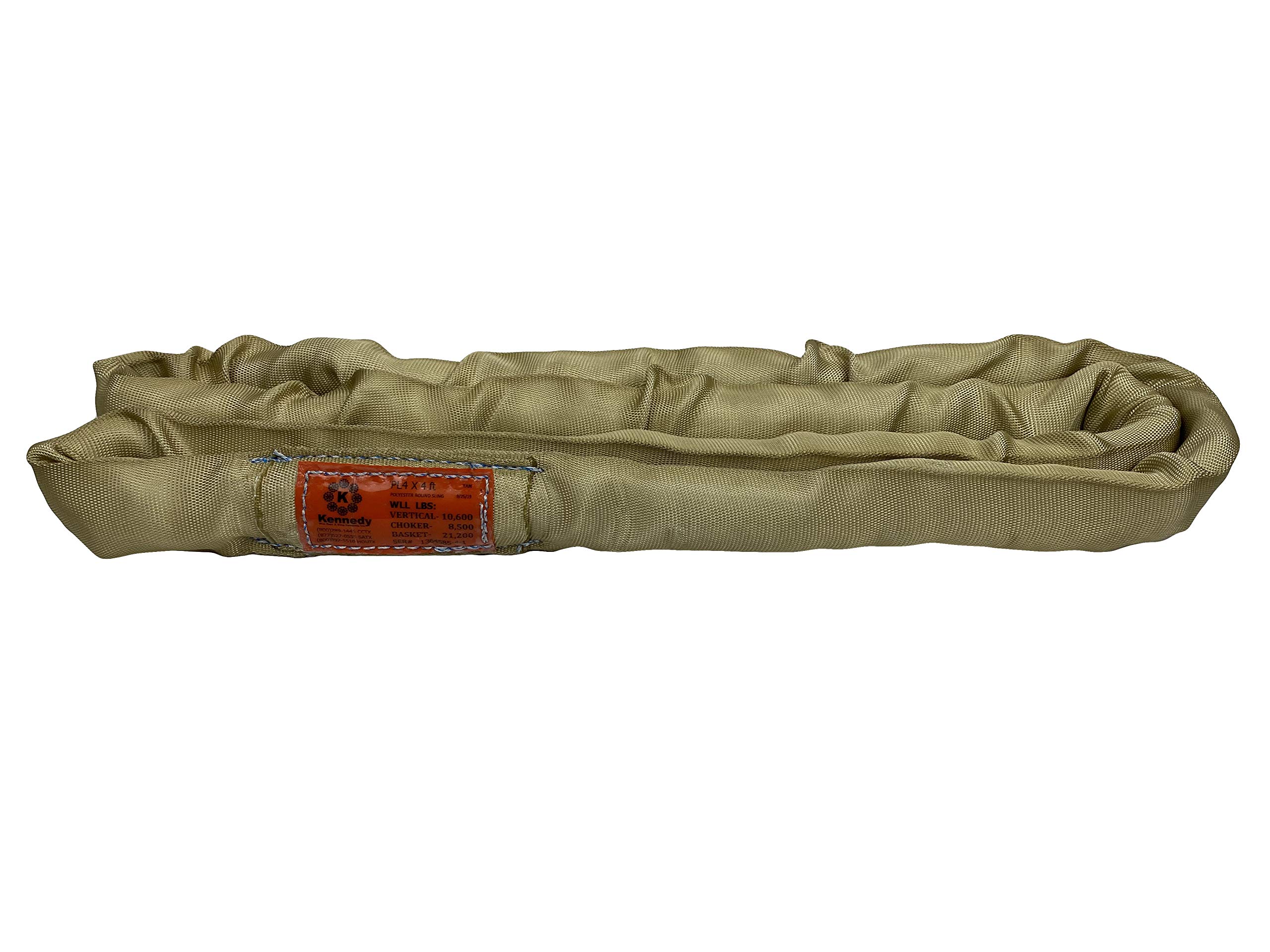 Buy Power Lift PL4x15' Tan Polyester Round Sling (10,600 lb. Vertical ...