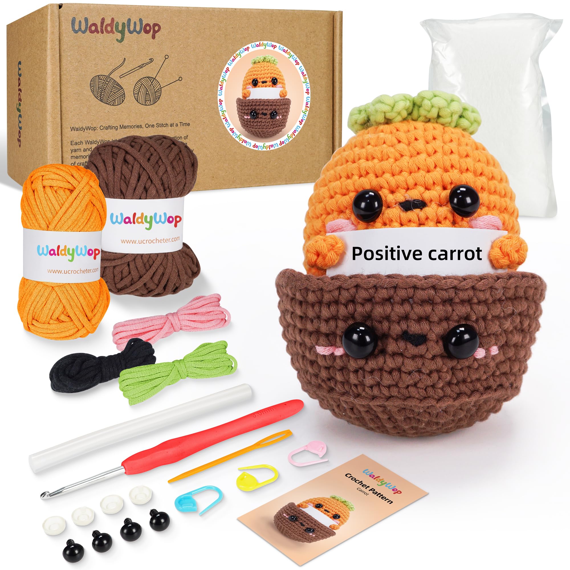 Amazon.com: WaldyWop Crochet Kit for Beginners, Crochet Kit for Adults ...