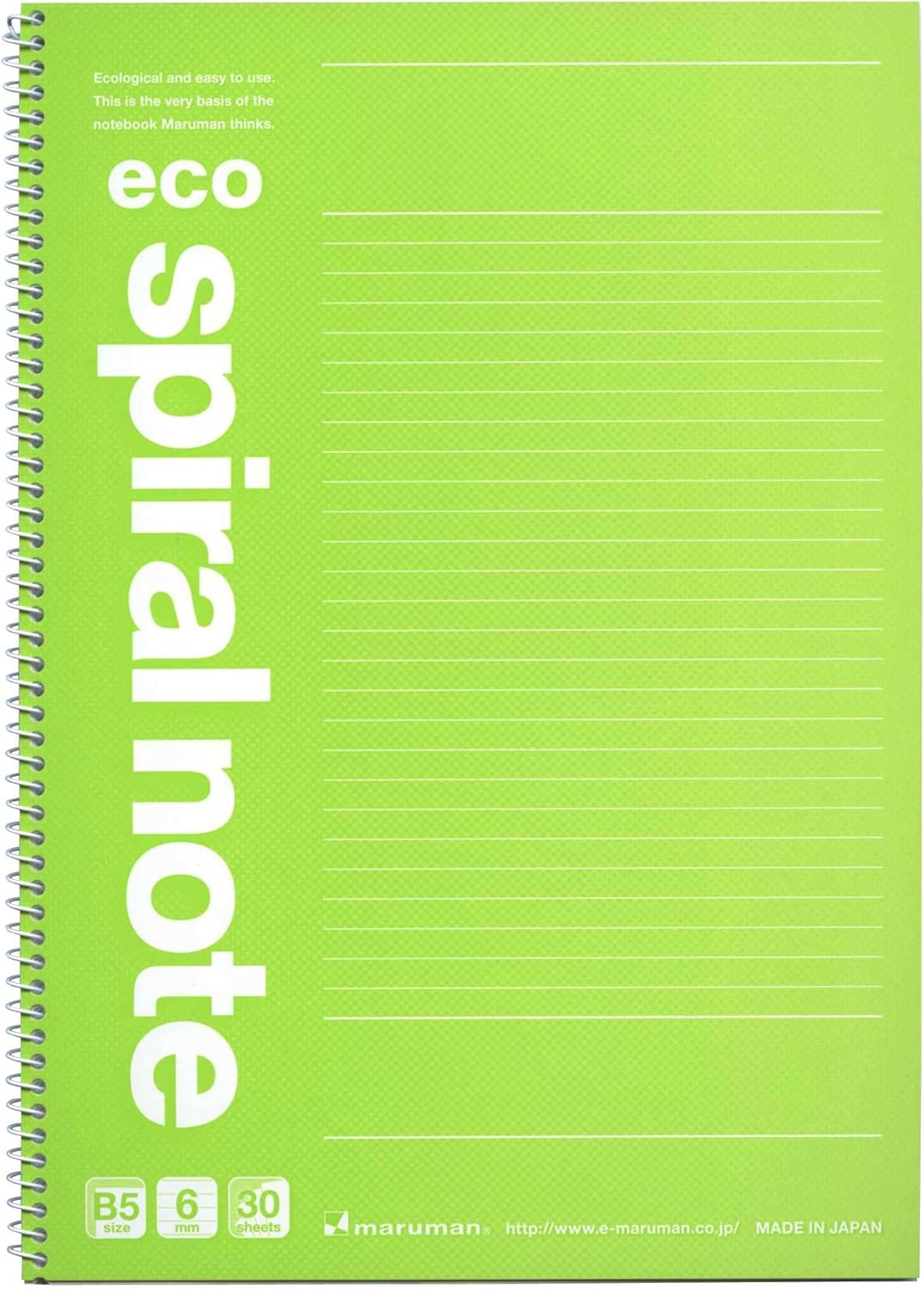 Amazon.com : Maruman Eco Spiral Notebook -B5 (6.9" X 9.8") - 6 mm Rule ...