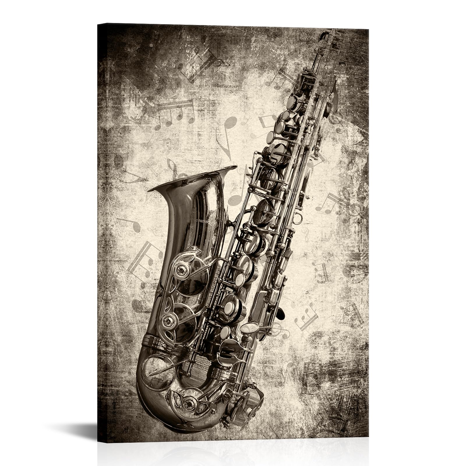 LevvArts Saxophone Canvas Wall Art Retro Sax Picture Prints Vintage ...