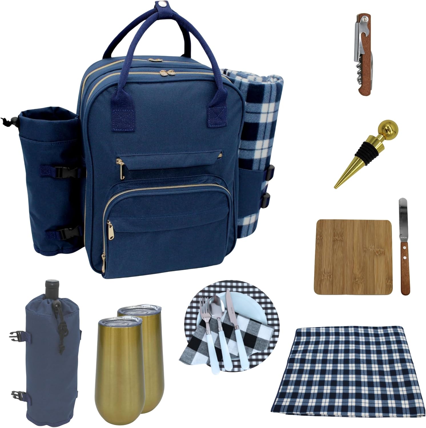 Truvelli – Picnic Backpack for Adventures, Insulated Picnic Backpack ...