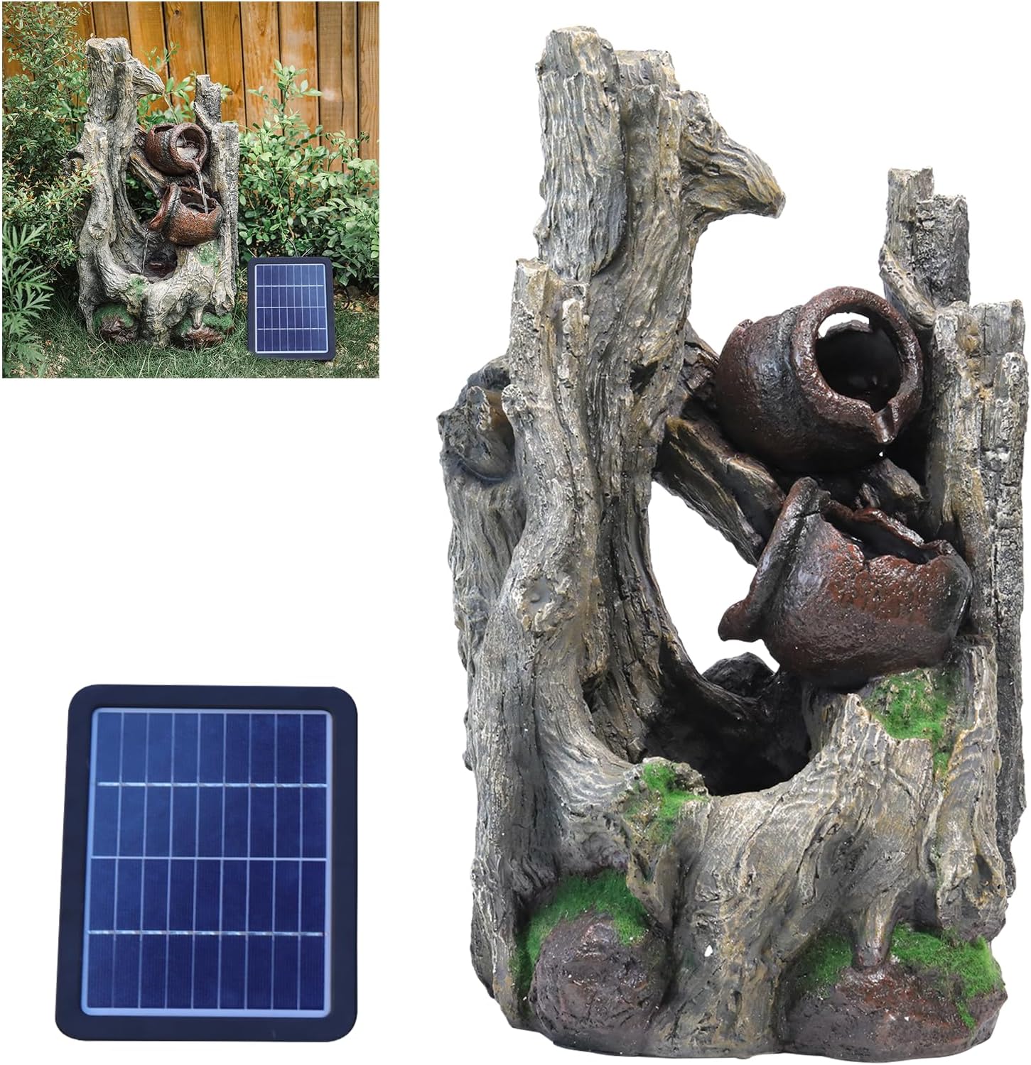 BTGGG Solar Water Feature Outdoor - Solar Powered Garden Water Features ...