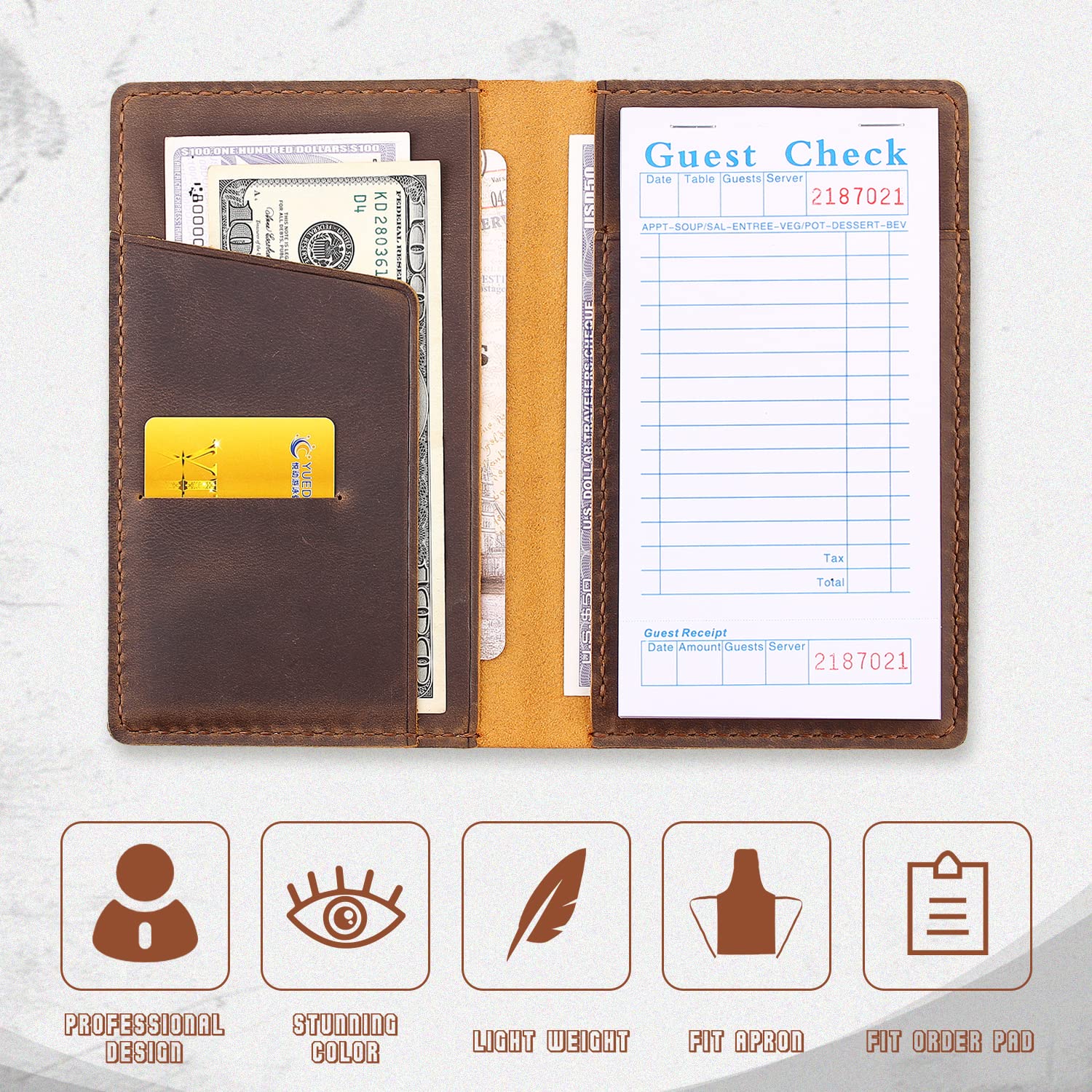 Snapklik.com : Fasjosma Server Books For Waitress,Leather Restaurant ...