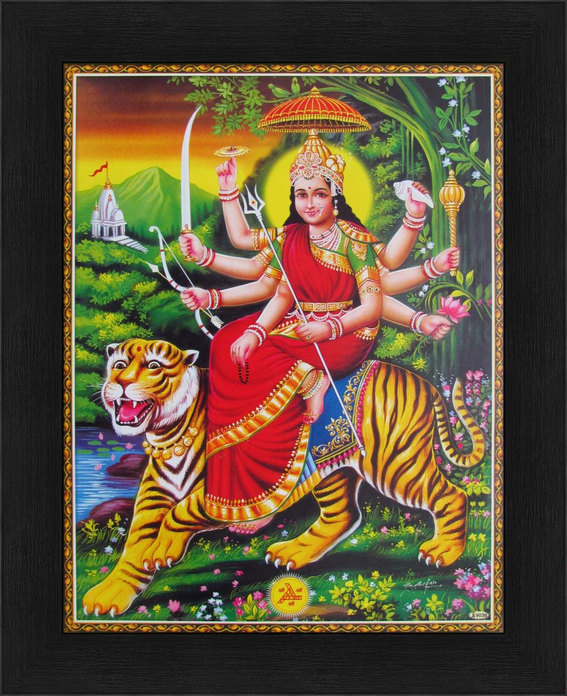 Avercart Goddess Amba - Devi Ambaji Poster 8.5x11 inch Framed (with ...