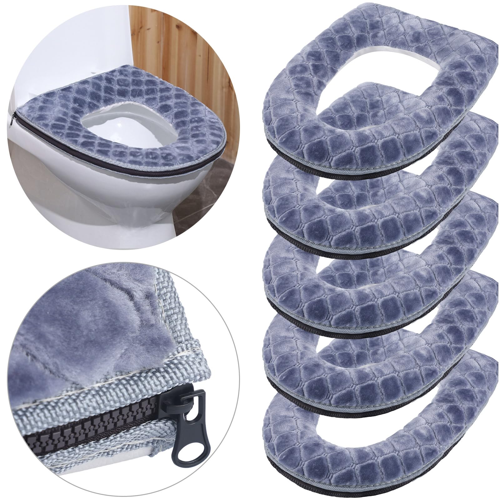Amazon.com: Drydiet 5 Pcs Toilet Seat Warmer Soft Toilet Seat Covers ...