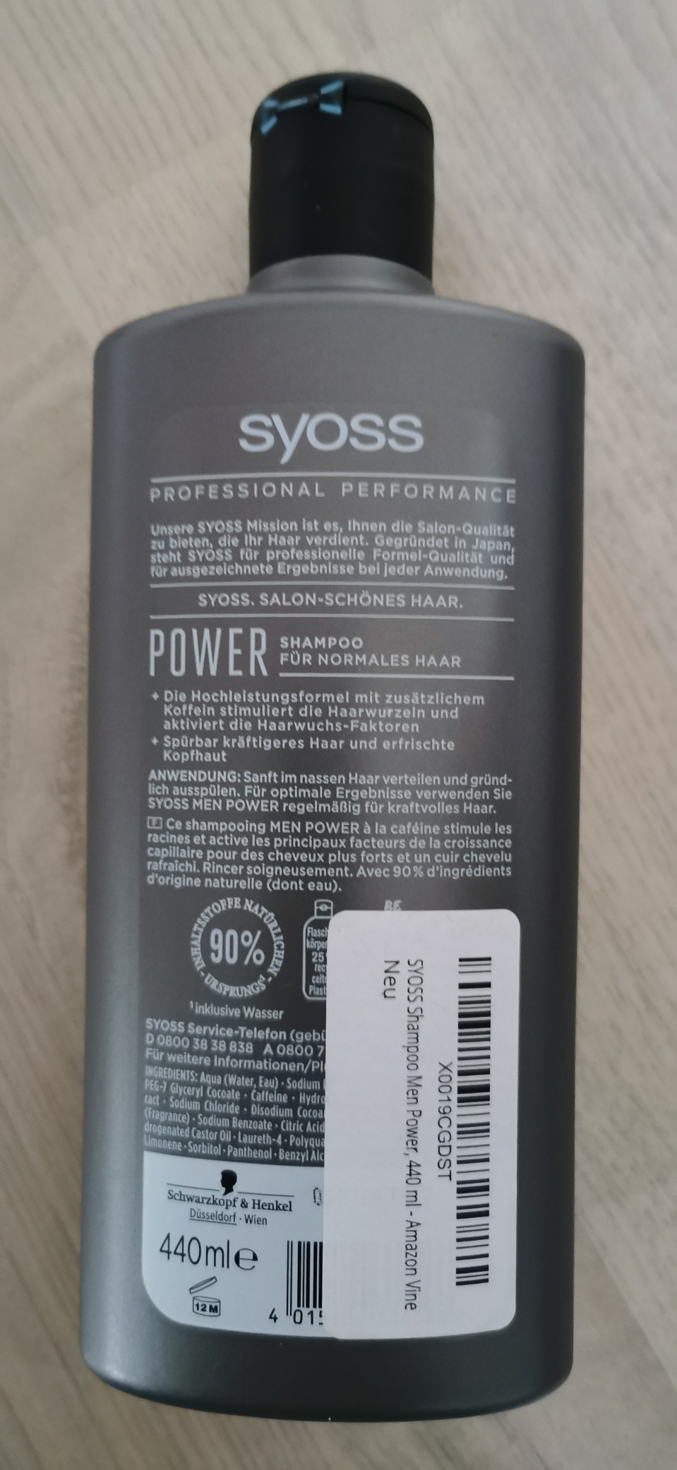 Syoss Shampoo Men Power (440 ml), kräftigendes Herren Shampoo mit ...