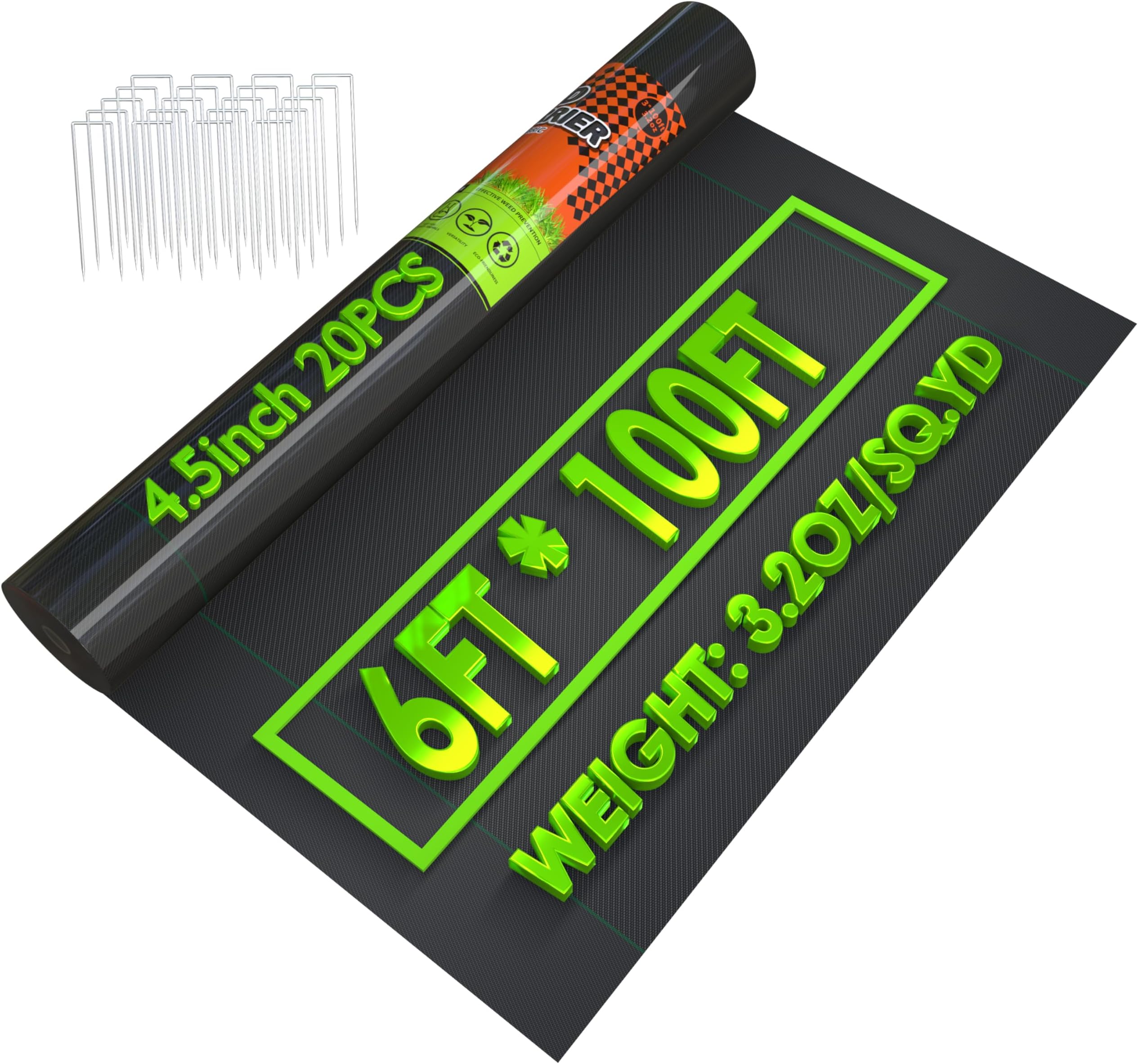 Amazon.com : VEVOR Weed Fabric Barrier Heavy Duty, 4x300FT 5.8oz Weed ...
