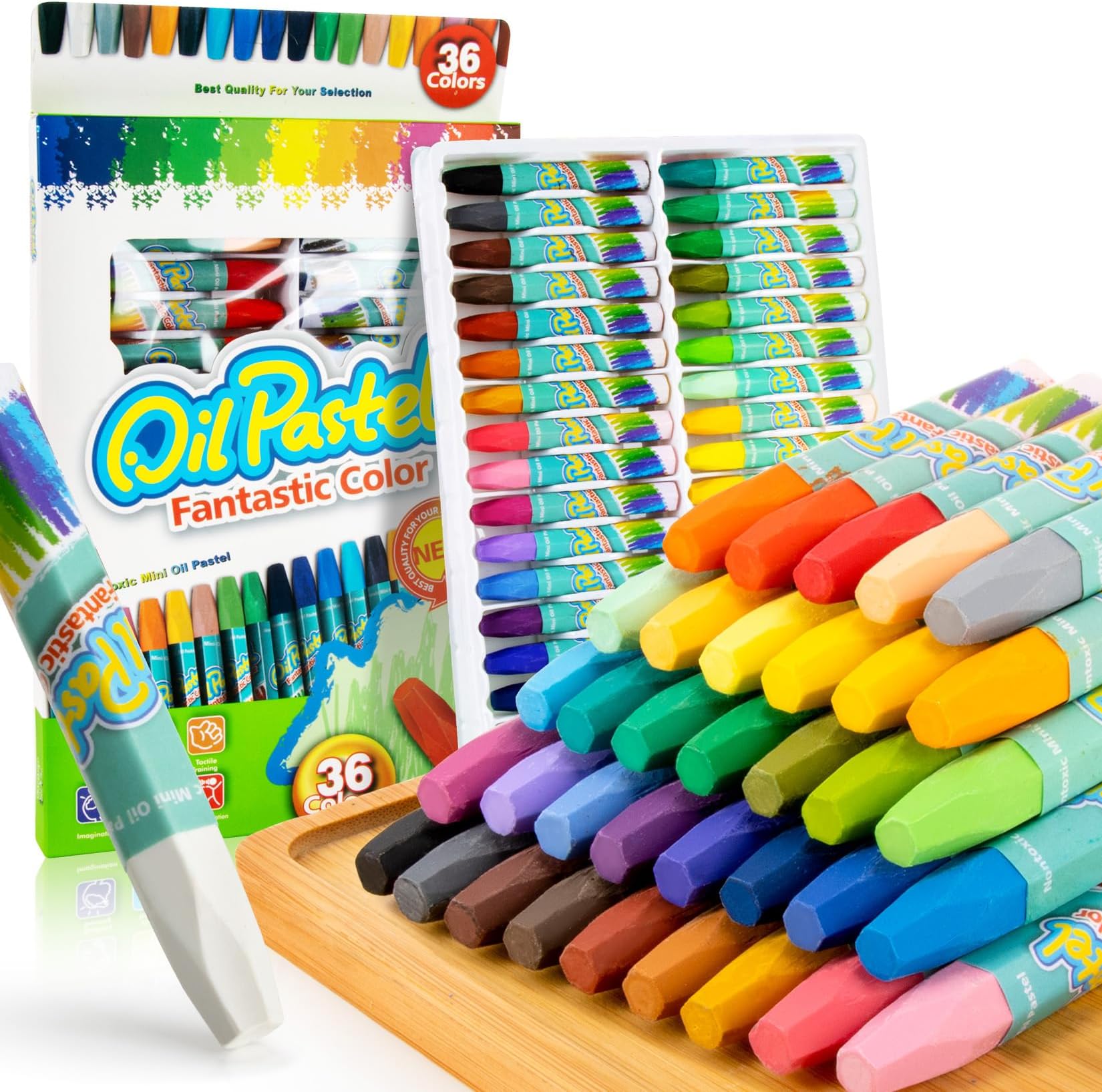 Amazon.com: MAQIHAN 36 Colors Oil Pastels Set - Crayons Bulk Washable ...
