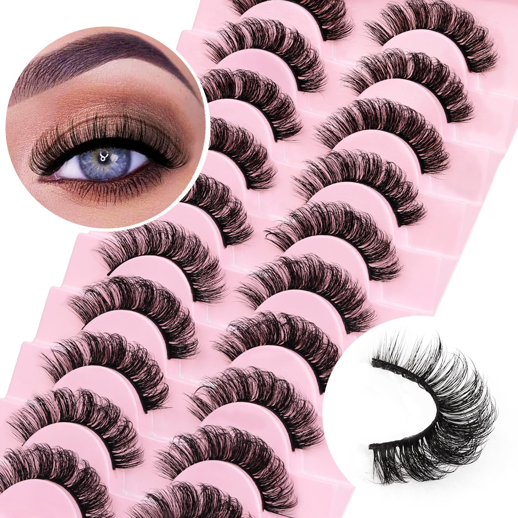 Amazon.com: Eyelashes Russian Volume Strip Lashes 5 Styles Mixed ...